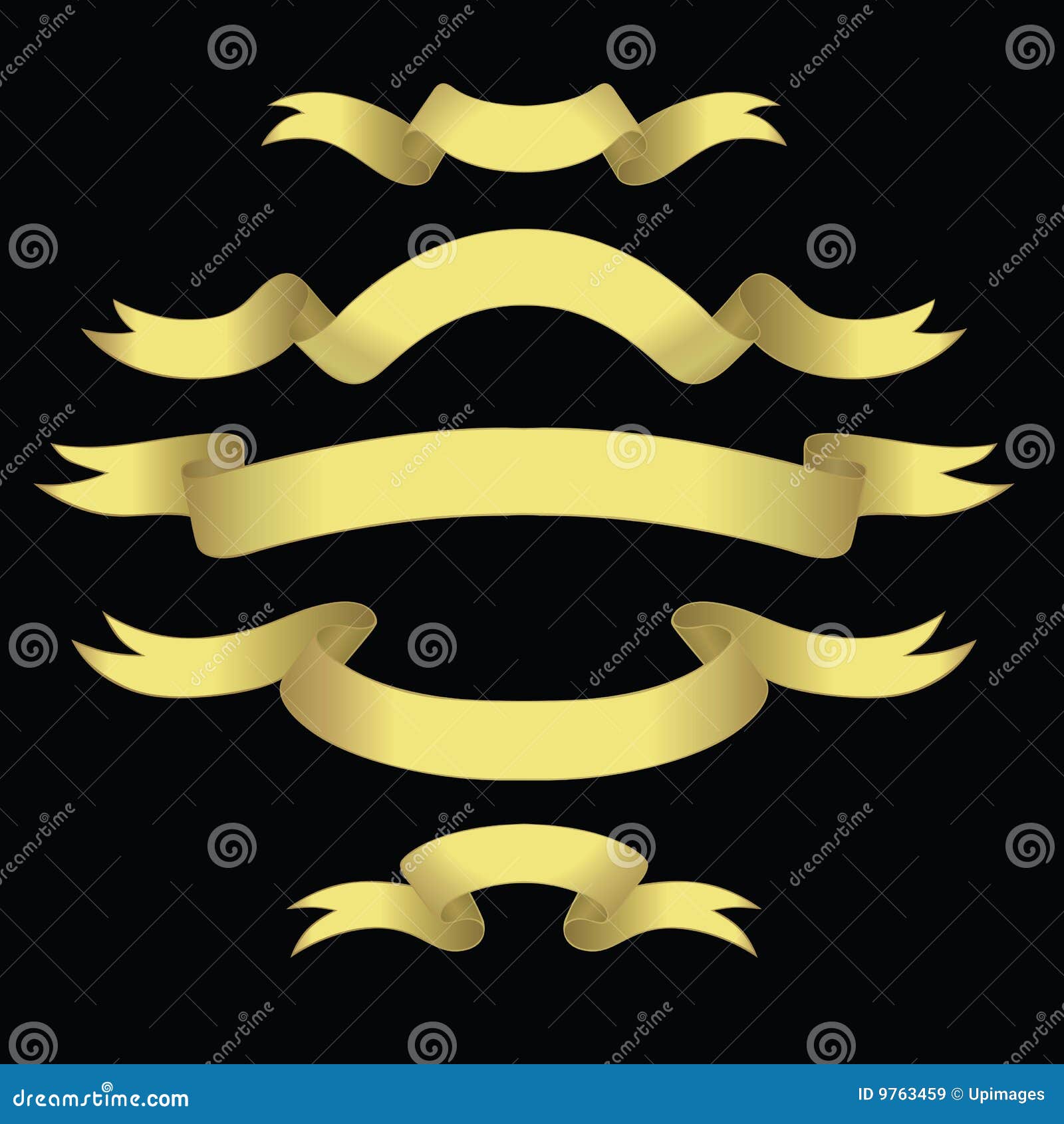 Golden Banners stock vector. Illustration of label, celebration - 9763459