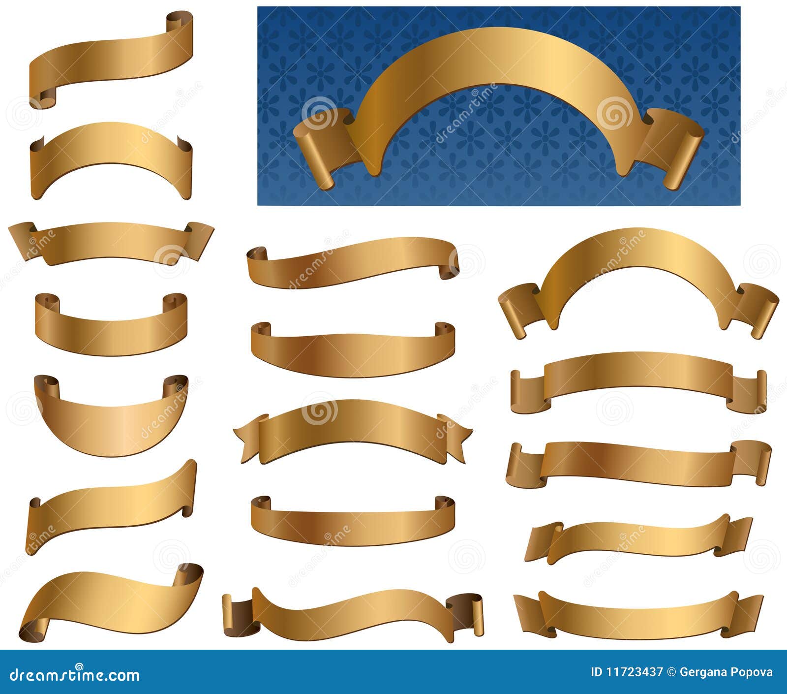 Golden Banners Collection stock vector. Illustration of wrinkly - 11723437