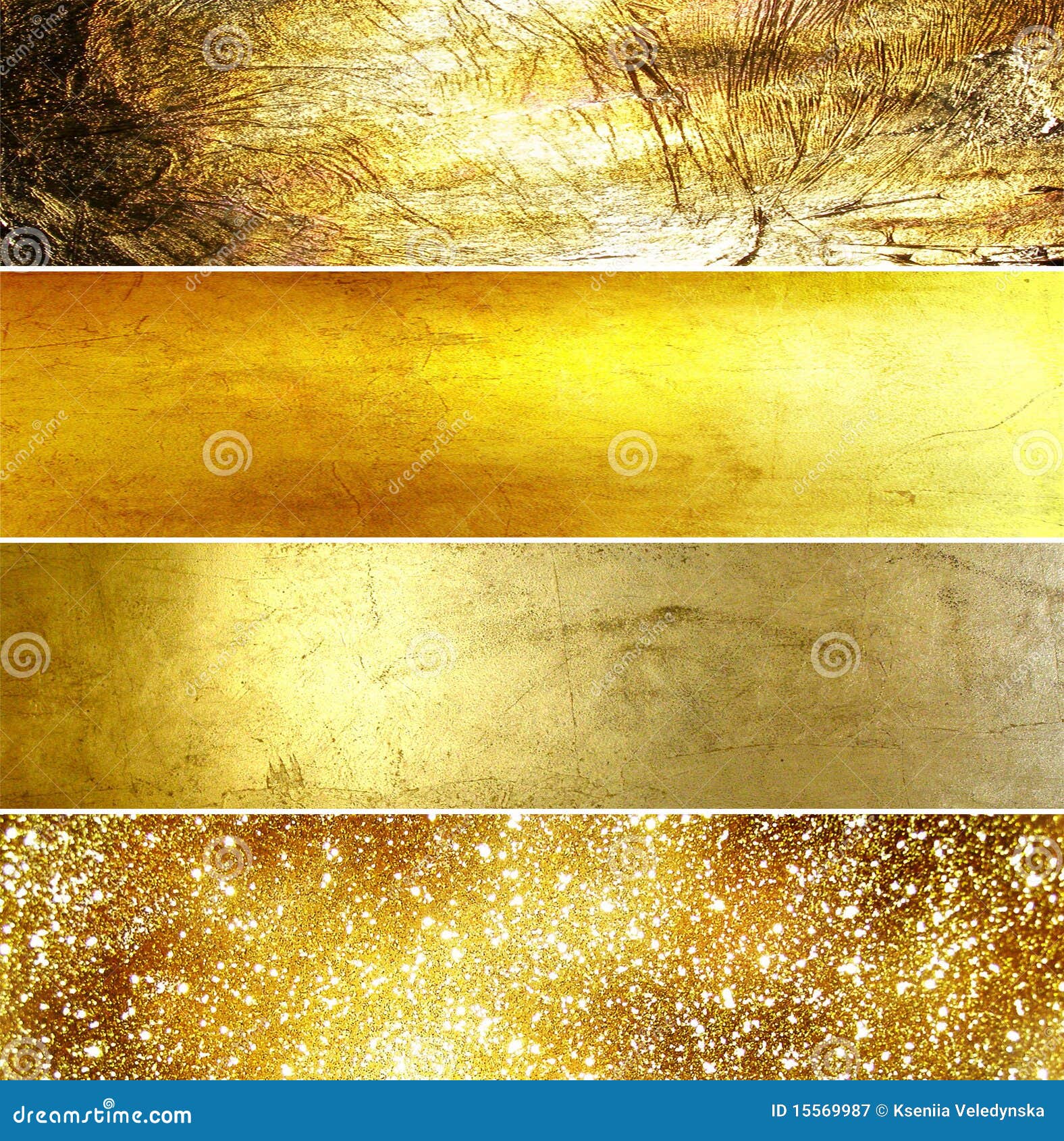 Golden Banners Set Royalty Free Stock Photography - Image: 15569987