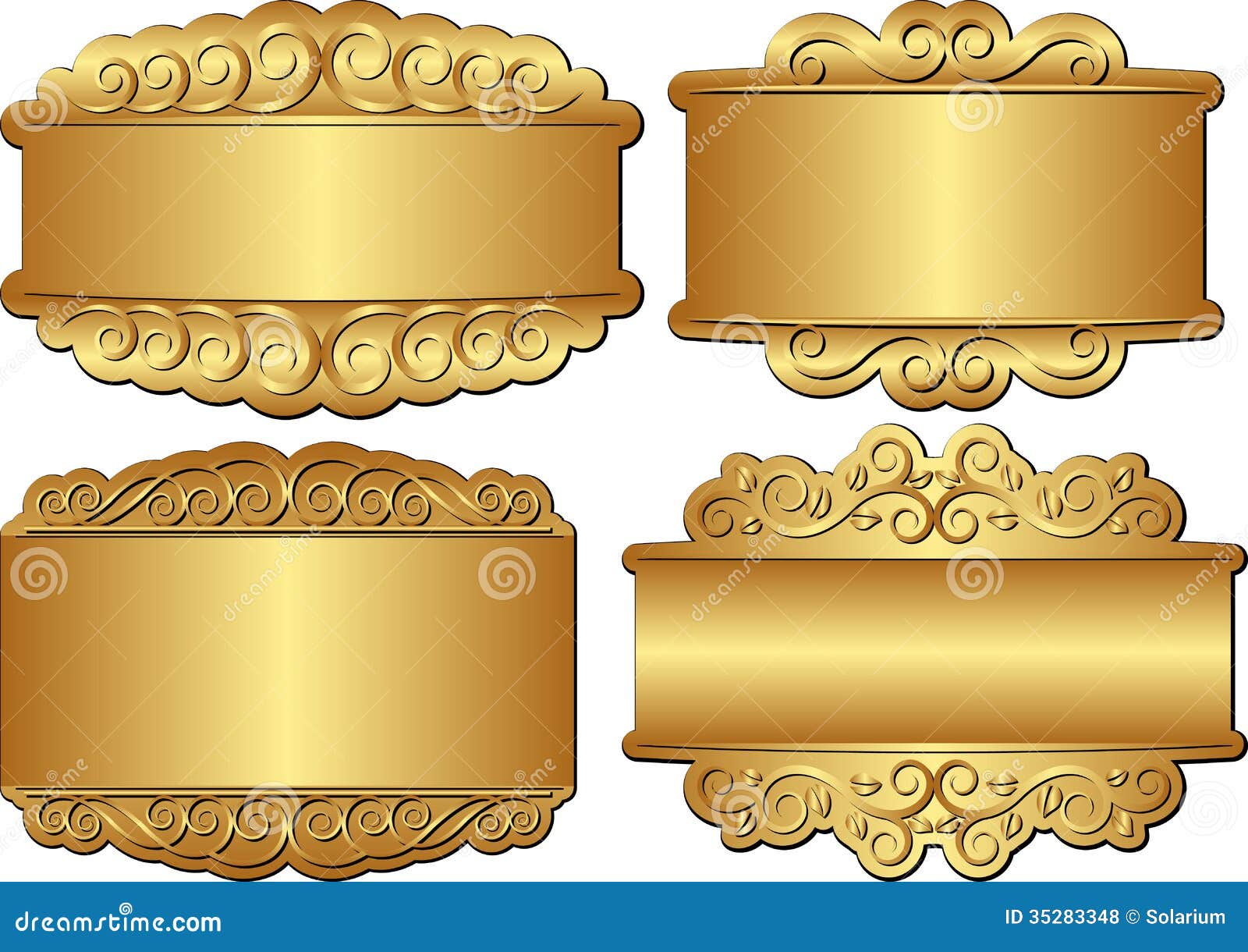 Golden banners stock vector. Illustration of label, document - 35283348