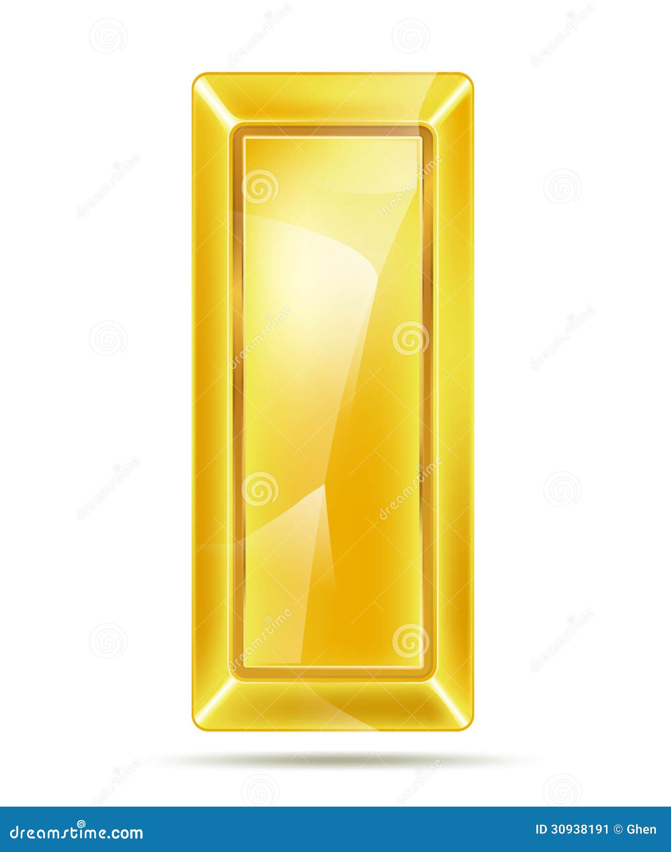 Golden Bar with Reflections Stock Vector - Illustration of ingot ...
