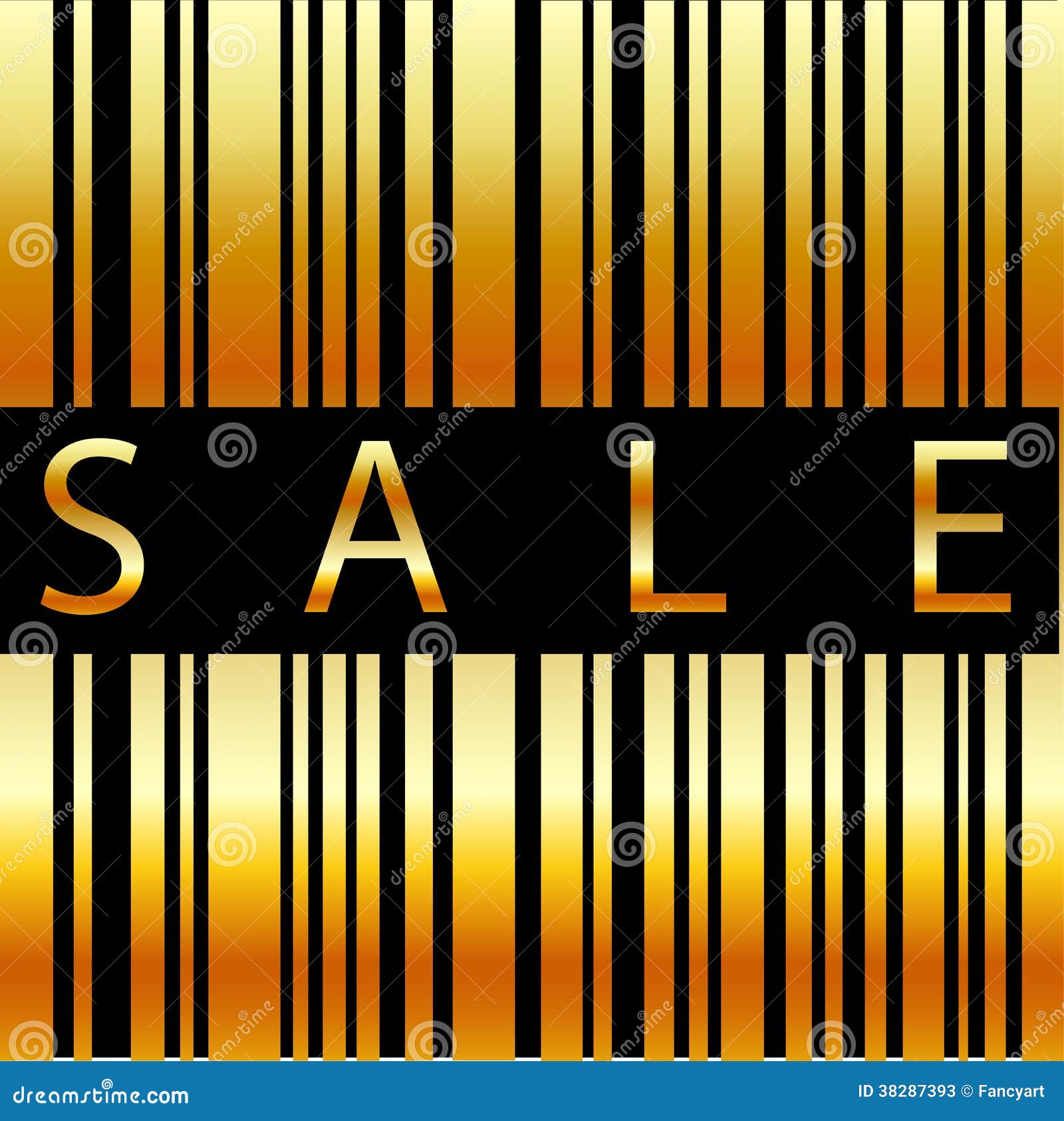 Golden barcode stock vector. Illustration of black, manufacture - 38287393
