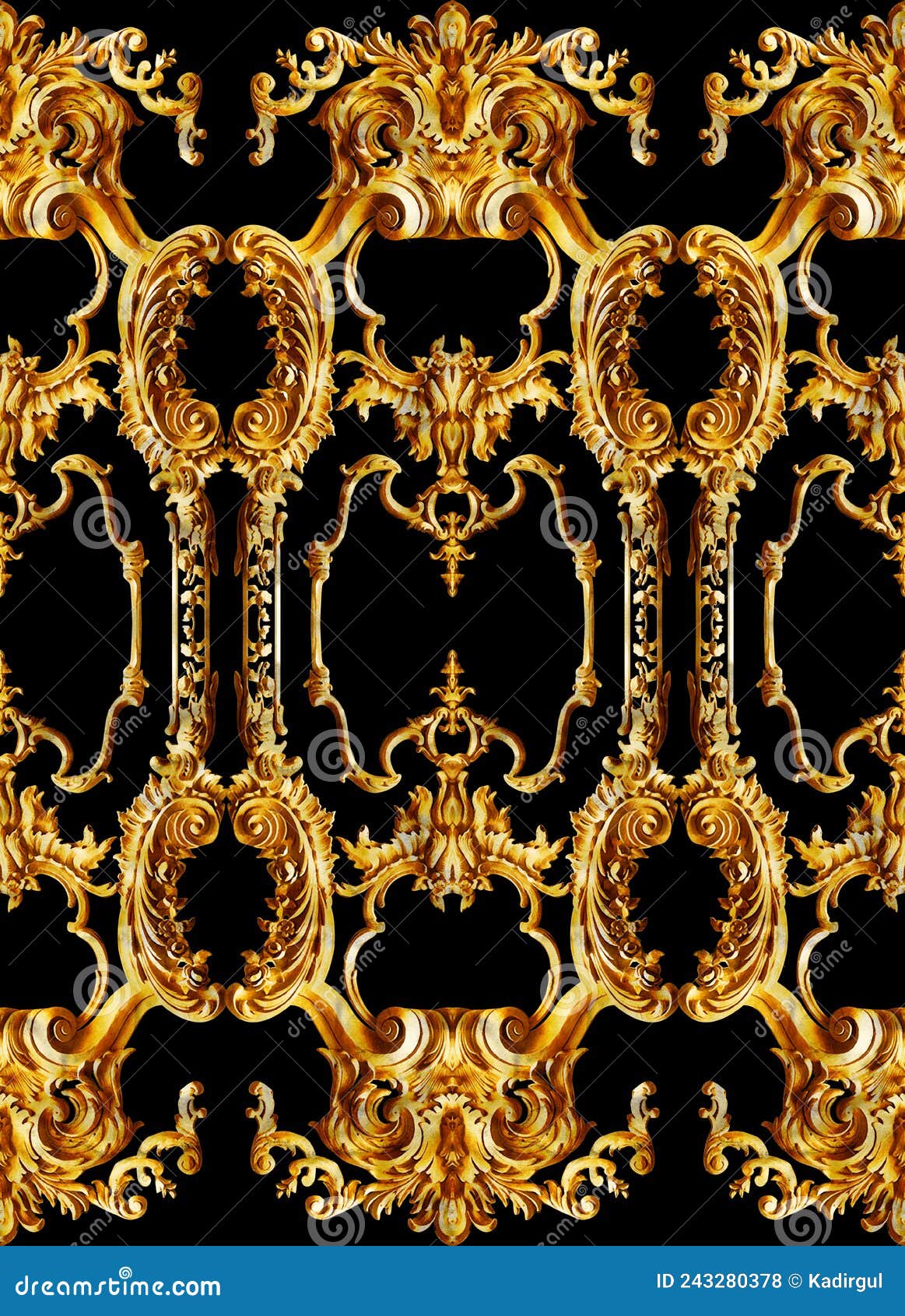 Golden baroque ornament stock illustration. Illustration of decorative ...