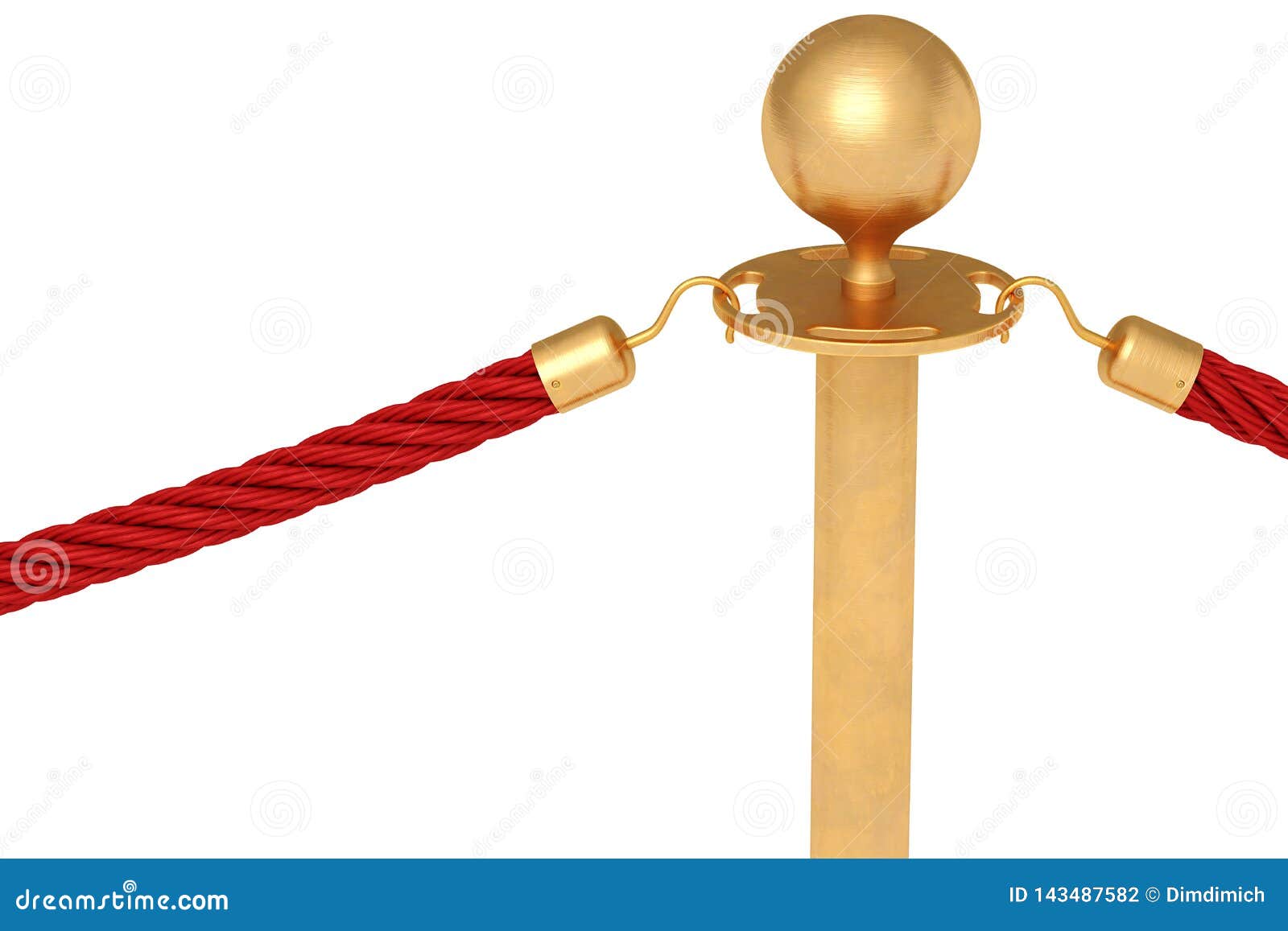 Golden Barricade with Red Rope Stock Illustration - Illustration of ...