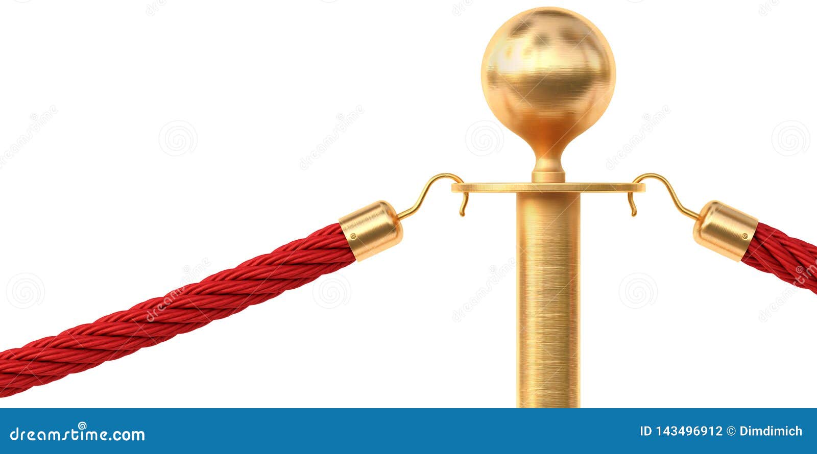 Golden Barricade with Red Rope Stock Illustration - Illustration of ...