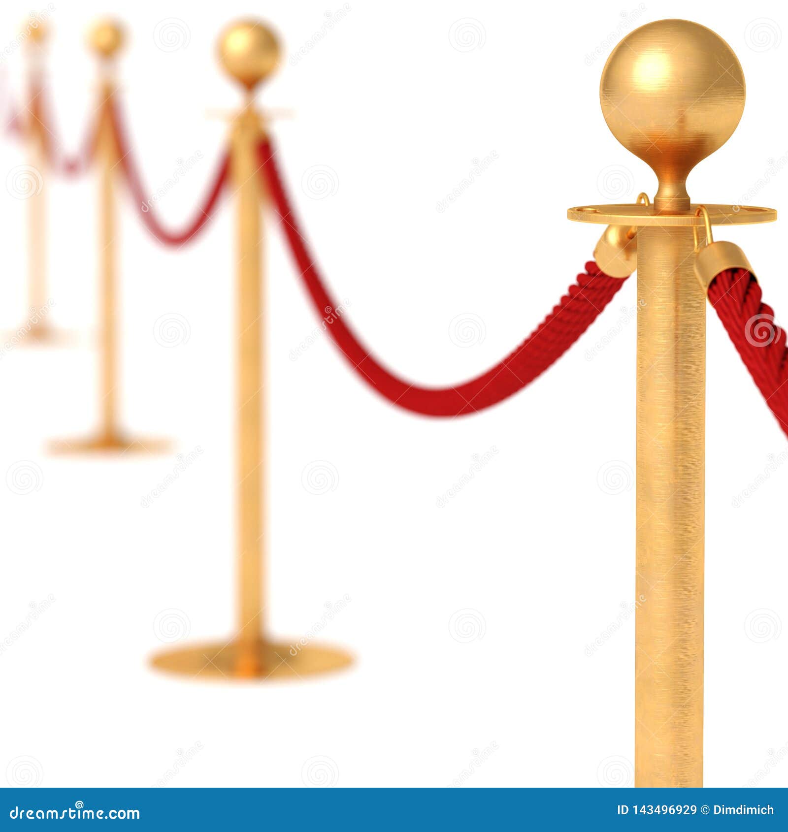 Golden Barricade with Red Rope Stock Illustration - Illustration of ...