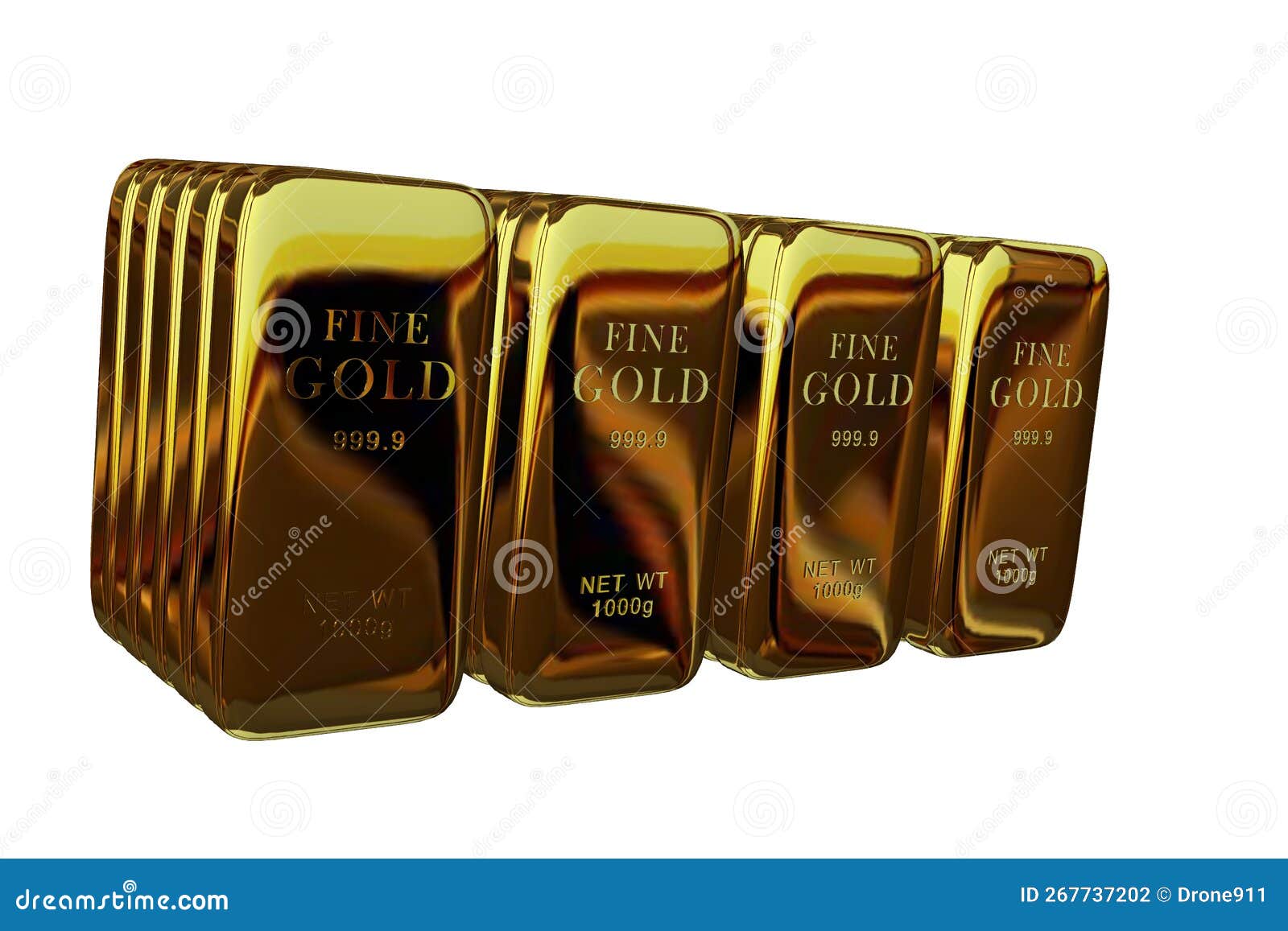 Twenty Golden Bars, Abstract Design, Geometric Shapes, Transparent ...