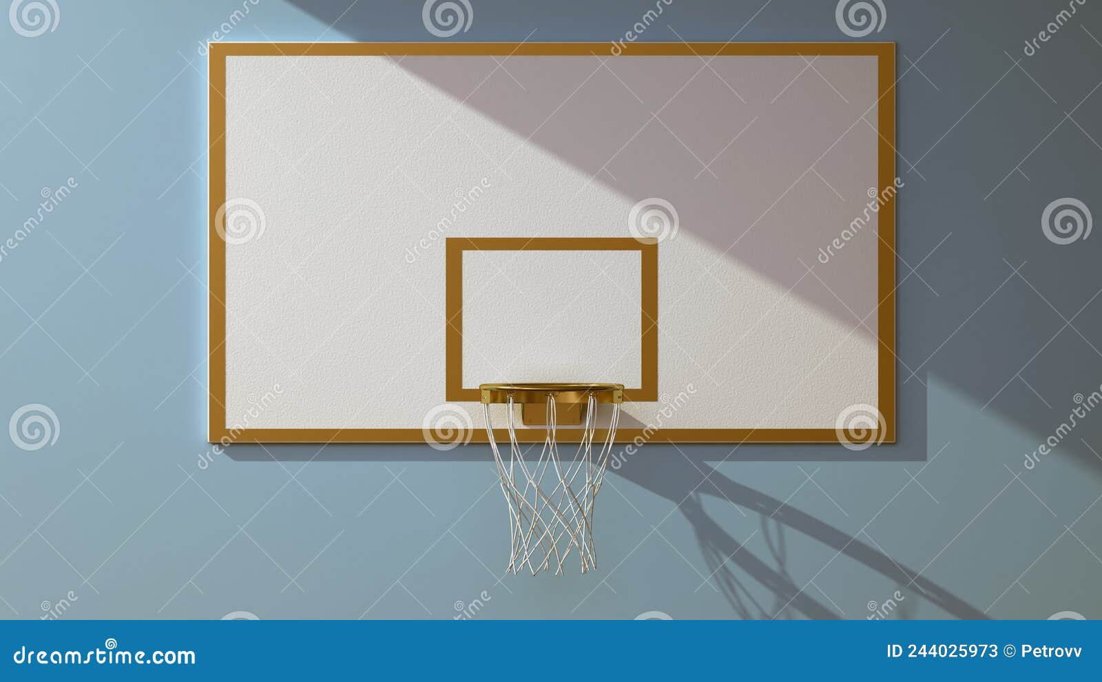 Golden Basketball Hoop Front View Stock Illustration - Illustration of ...