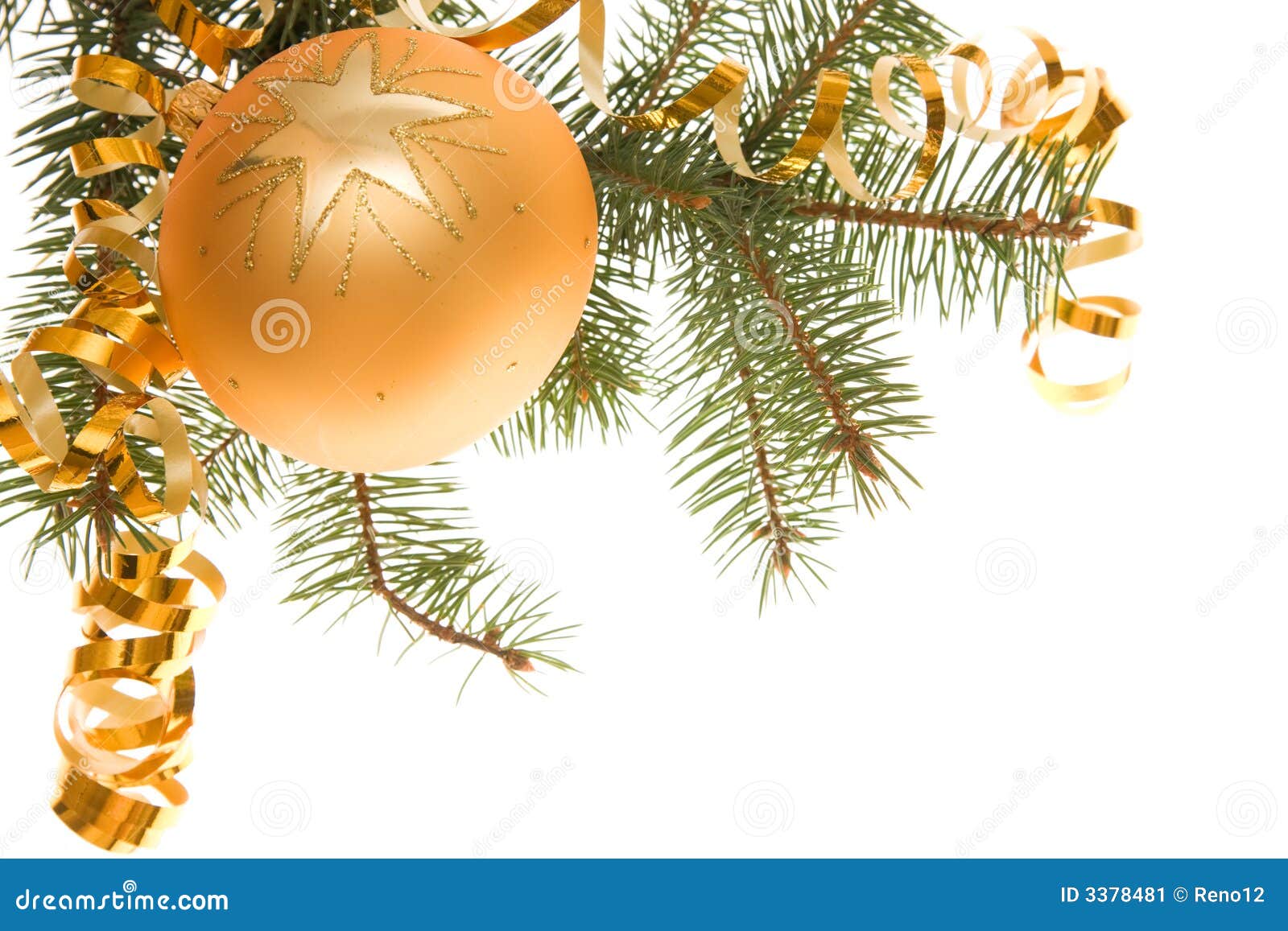 Golden bauble stock image. Image of december, beautiful - 3378481