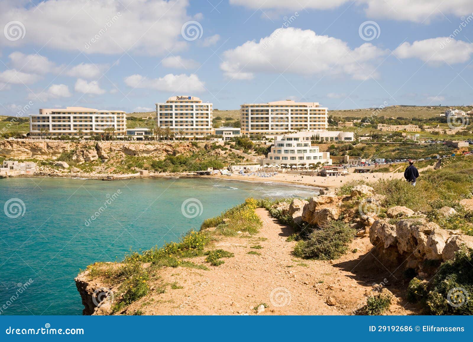 Golden Bay, Malta editorial photo. Image of maltese, mediterranean ...