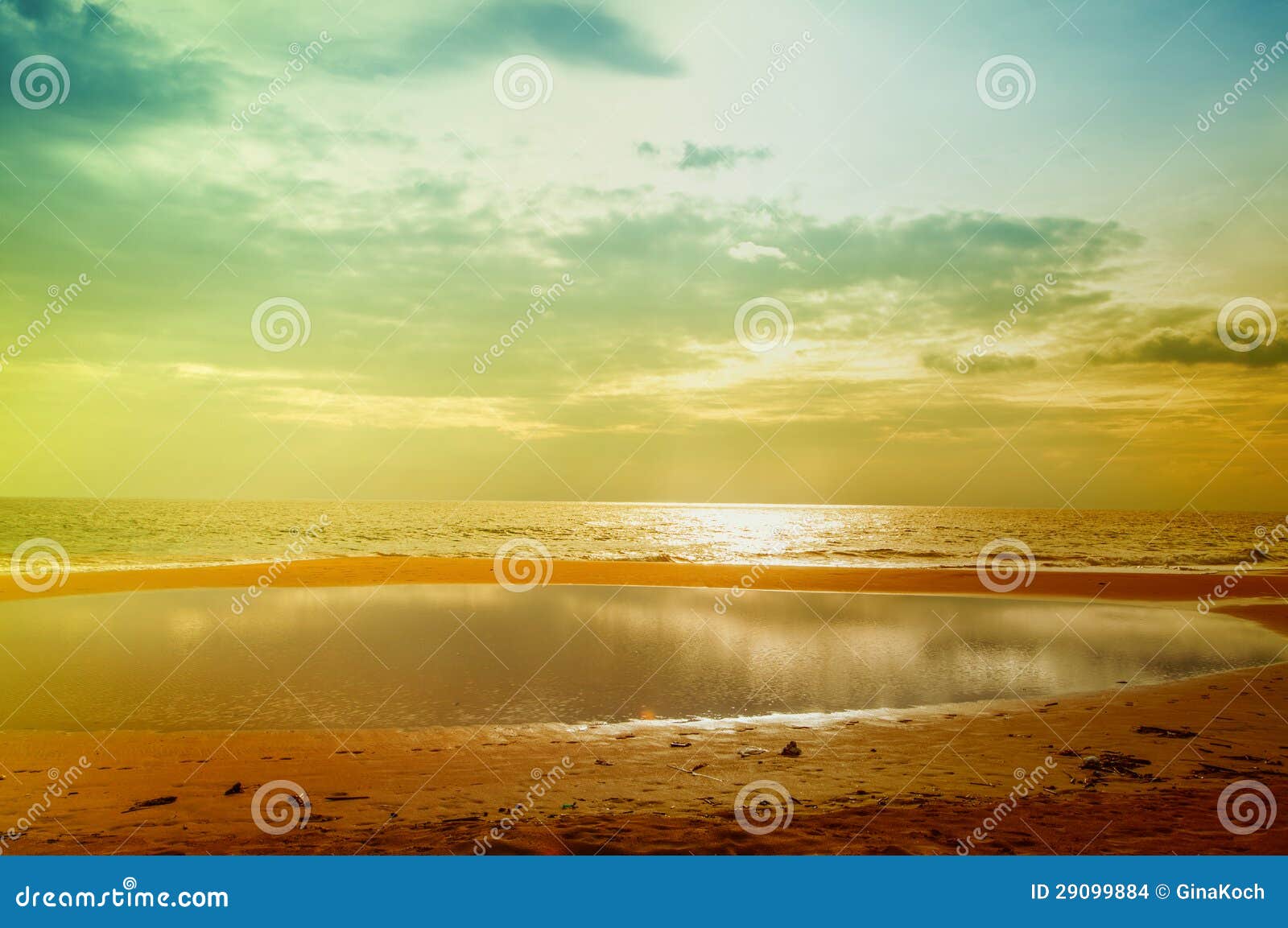Golden Beach stock photo. Image of reflection, infinity - 29099884