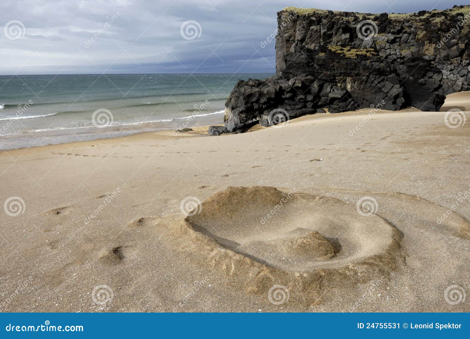 Golden Beach at Skardsvik, Iceland Stock Image - Image of coast, water ...