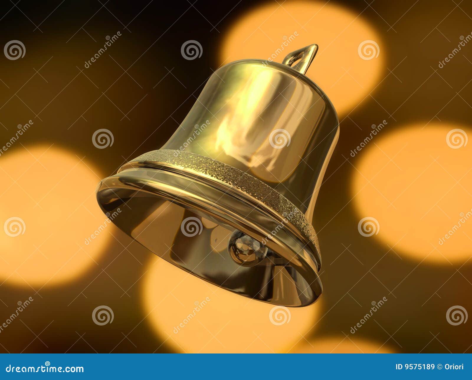 Golden bell stock illustration. Illustration of happy - 9575189