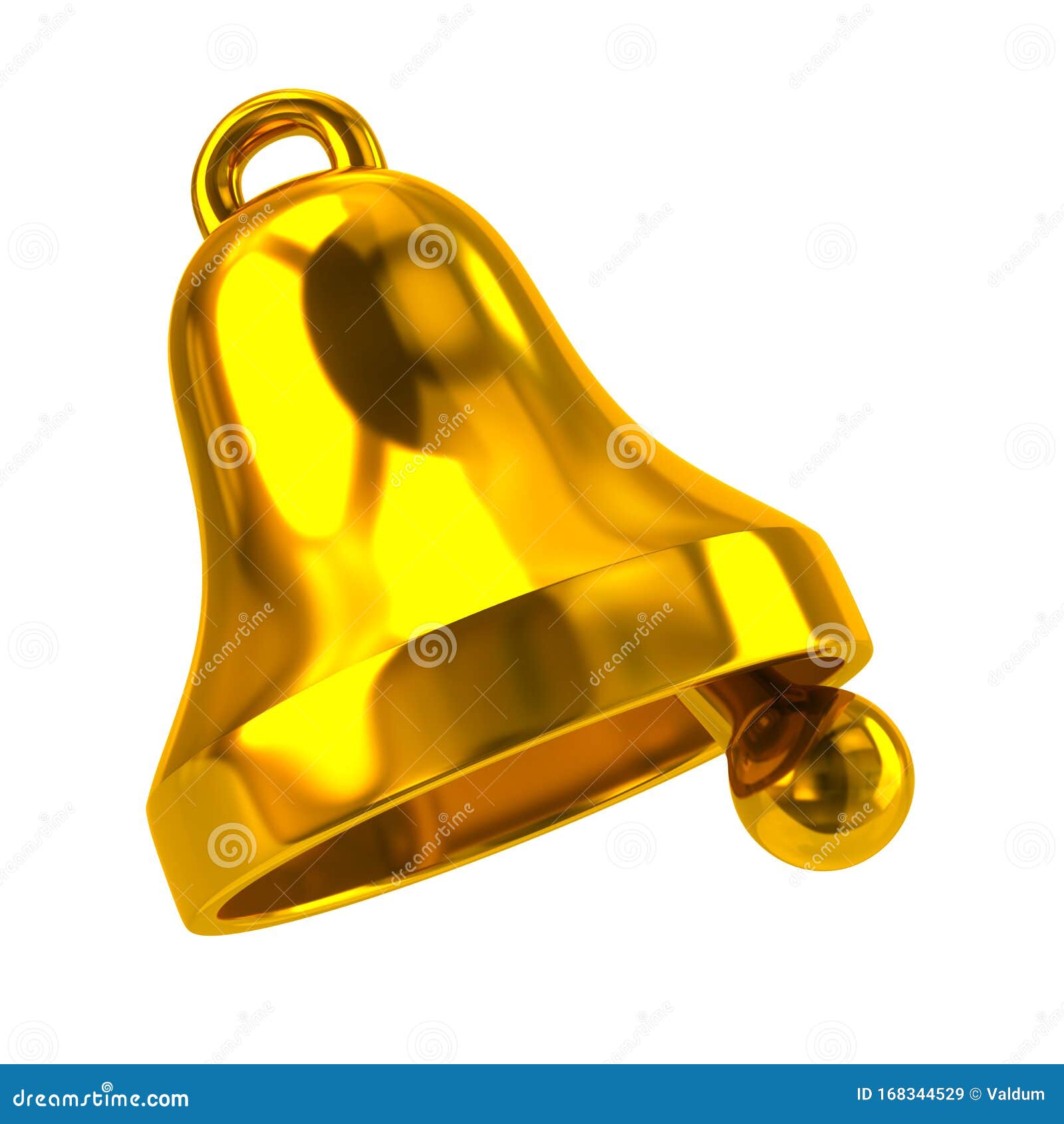 Golden Bell Icon 3d Illustration Stock Illustration - Illustration of ...