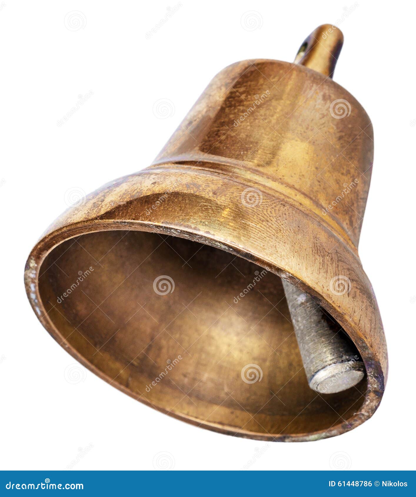 Golden bell stock photo. Image of hand, school, bronze - 61448786