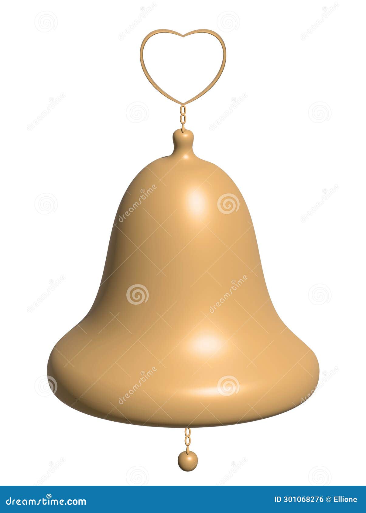 A Golden Bell with a Pendulum on a Chain. Stock Vector - Illustration ...