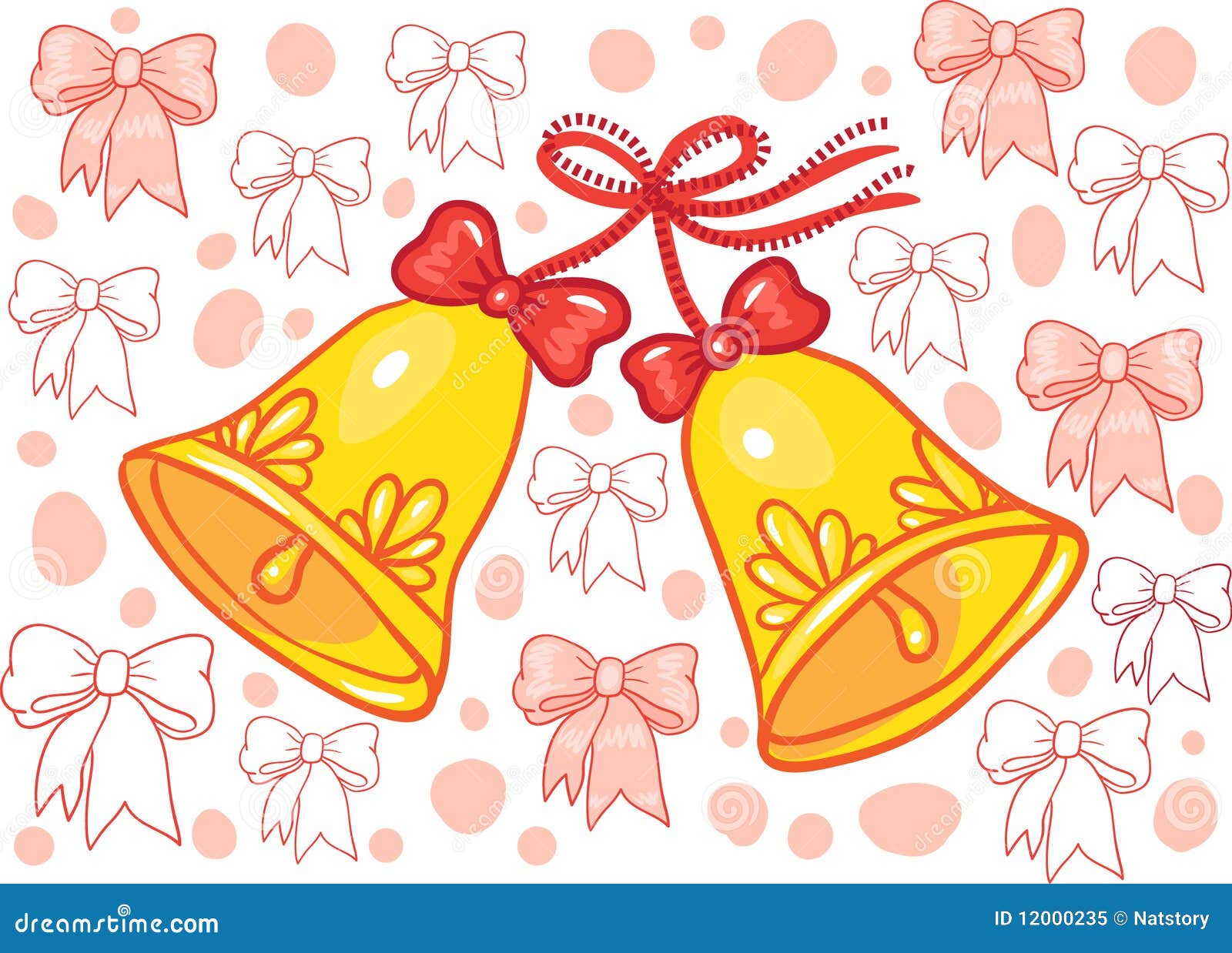 Golden bells stock illustration. Illustration of merry - 12000235