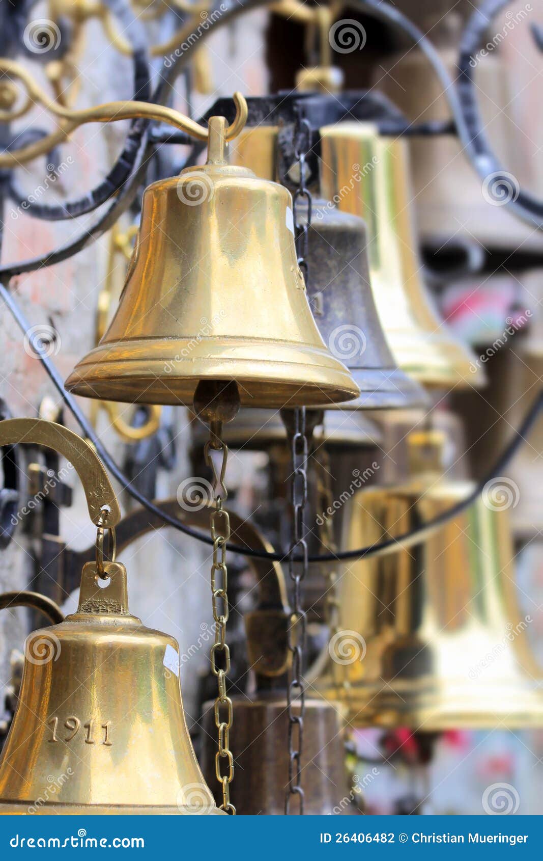 Golden bells stock photo. Image of lombardy, doorbell - 26406482