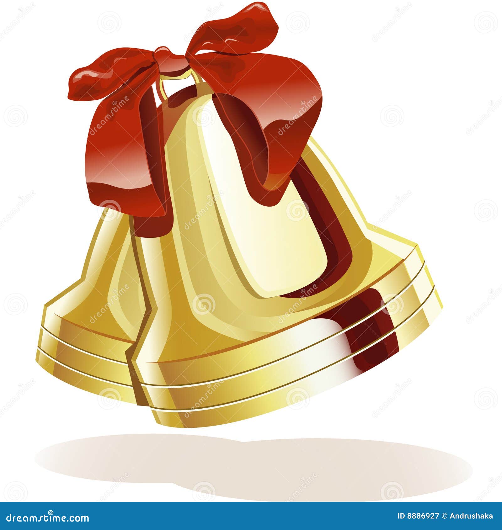 Golden bells stock vector. Illustration of newly, christmas - 8886927