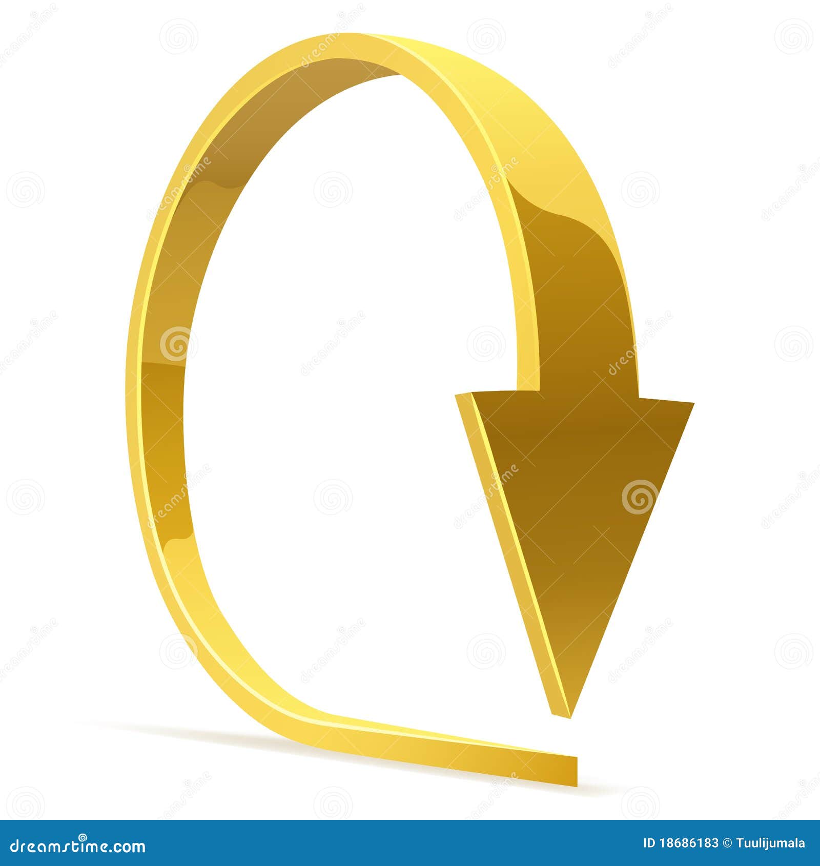 Golden bent arrow stock vector. Illustration of element - 18686183