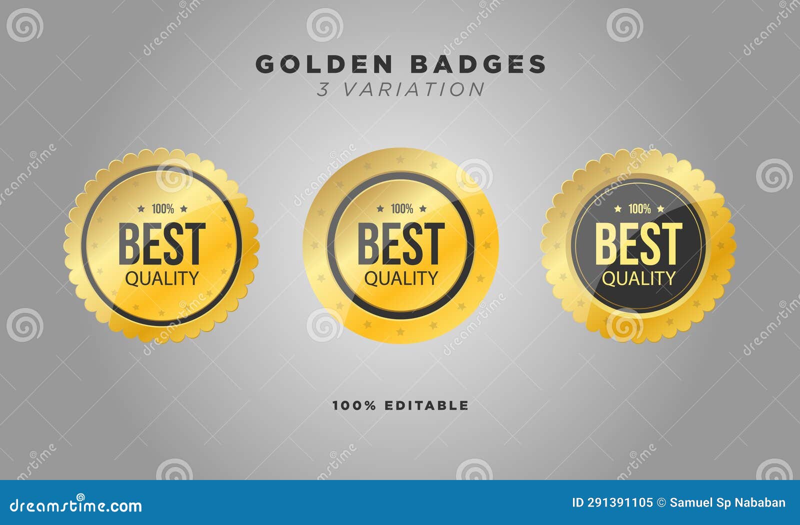 Golden Best Quality Badges Vector Format Resizeable Stock Vector ...