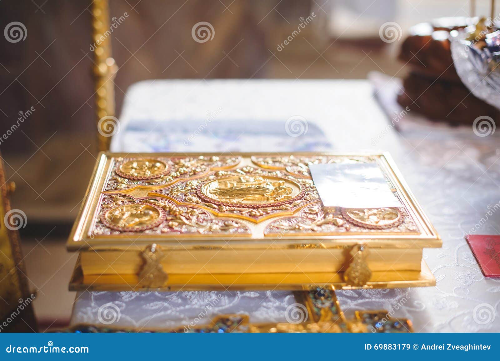 Golden Bible stock image. Image of illuminated, christianity - 69883179