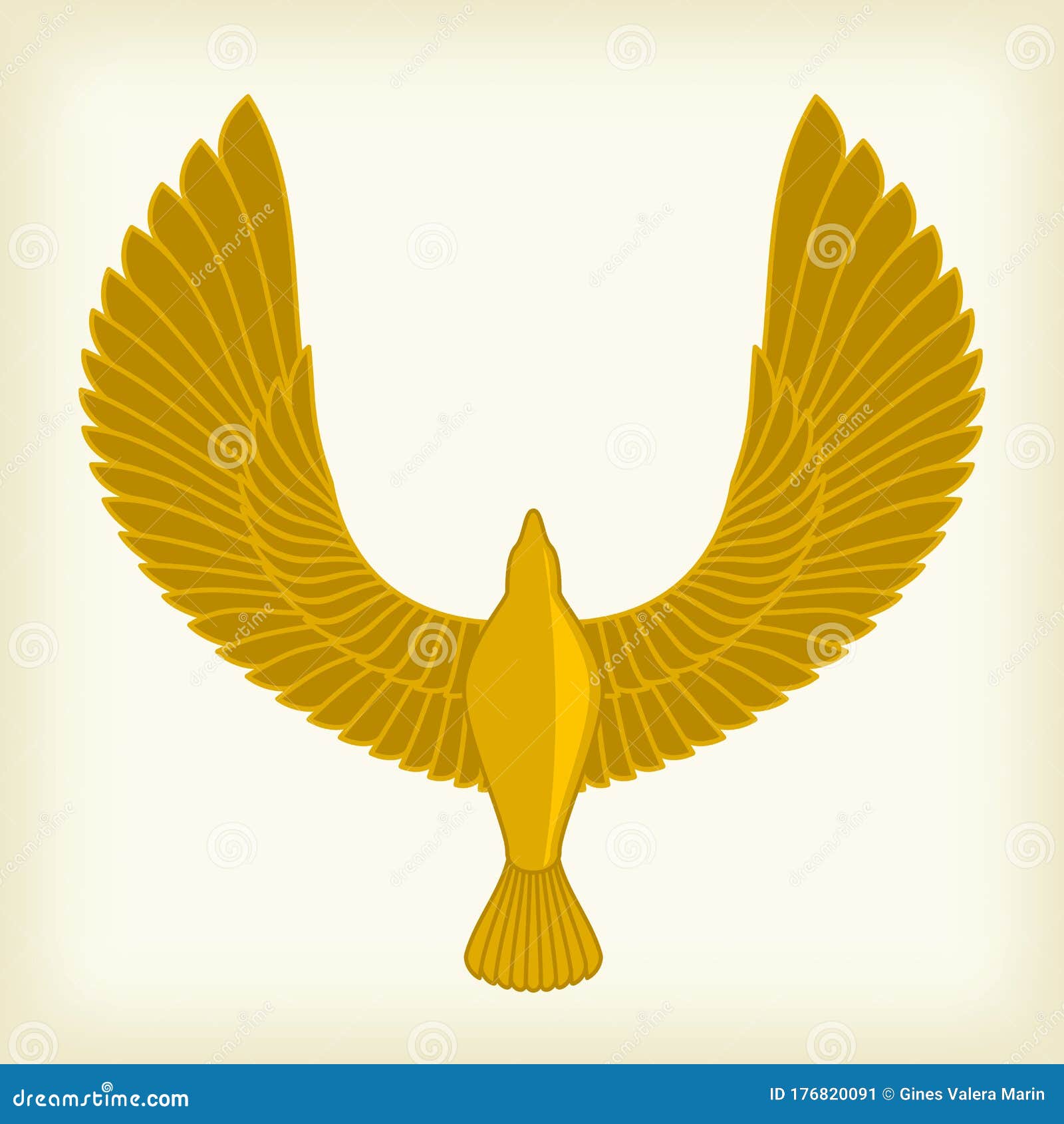 3d Golden Bird Circle Shape Logo Vector Illustration | CartoonDealer ...