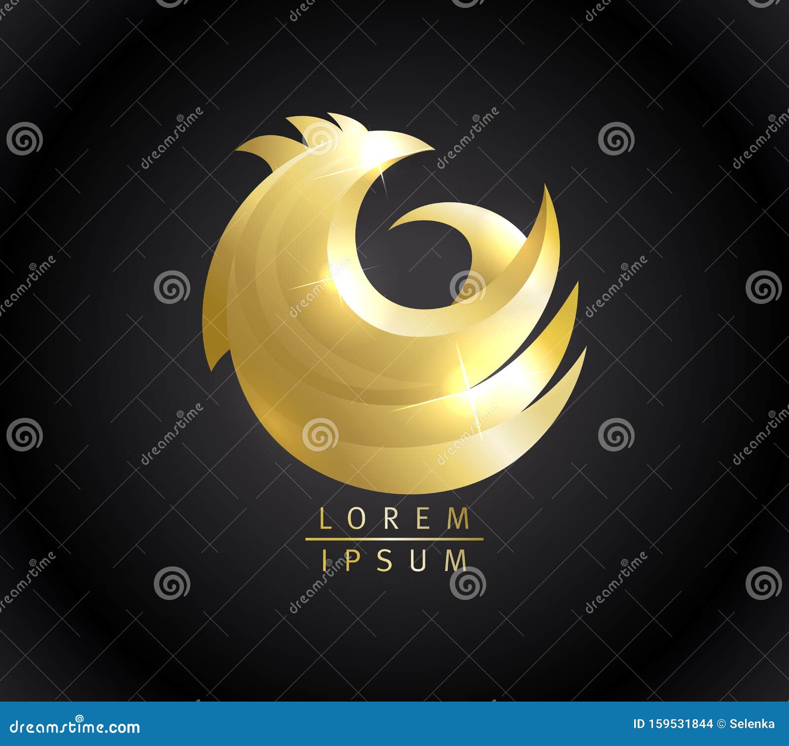 Golden bird vector logo stock vector. Illustration of meal - 159531844