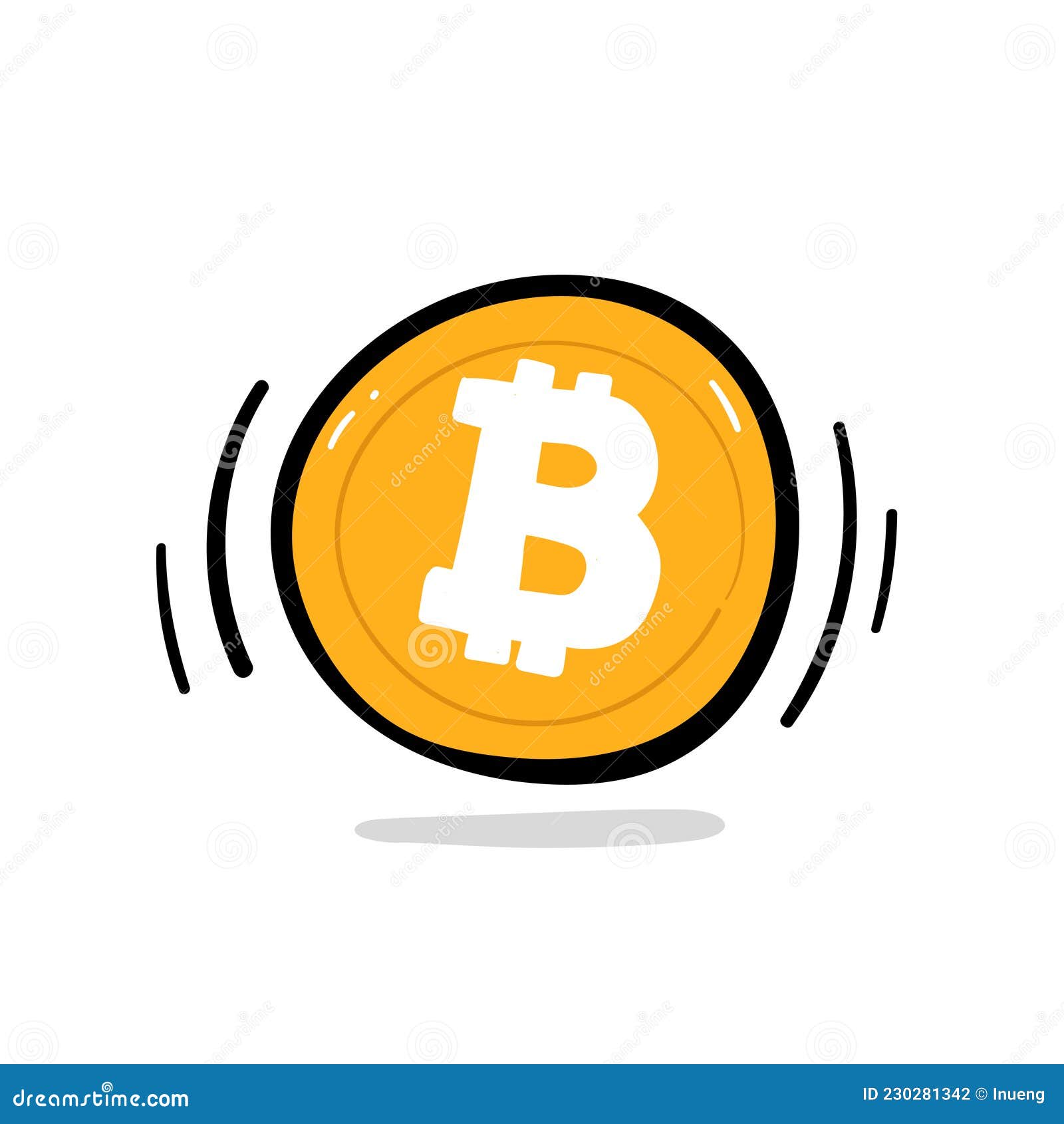 Bitcoin Cartoon Illustration Wearing A Red Hat | CartoonDealer.com ...