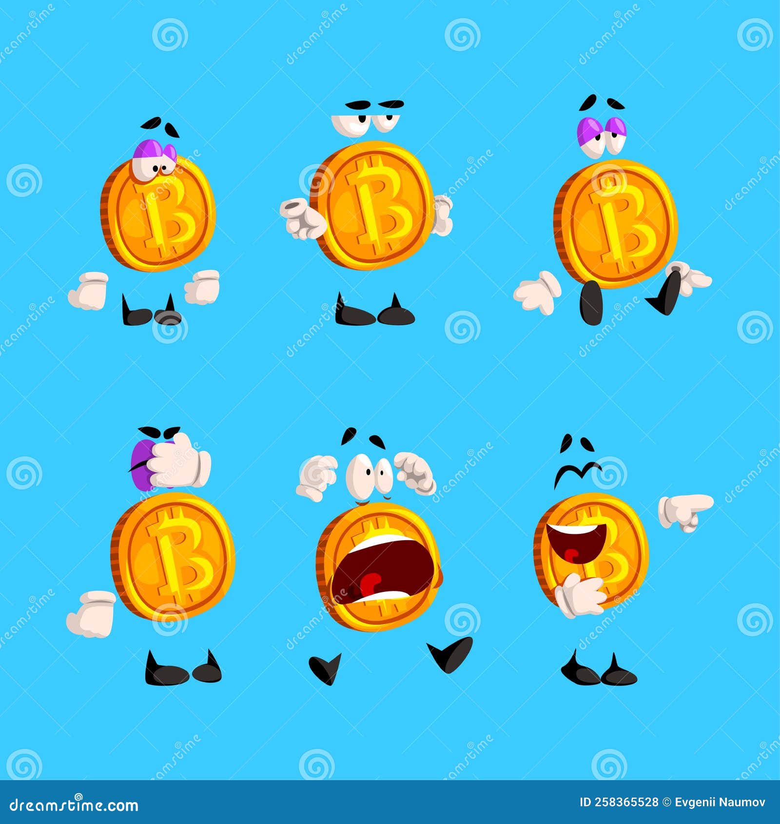 Comic Humanized Planets With Arms And Face With Different Emotions ...