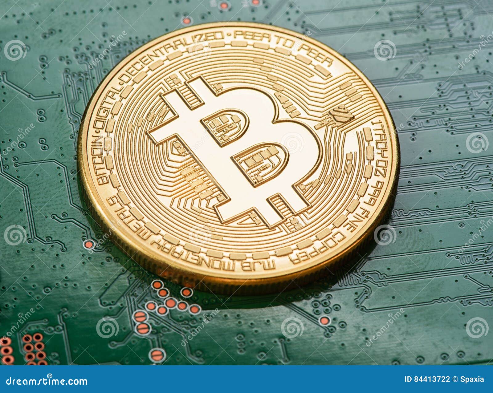 Golden bitcoin coin stock photo. Image of market, digital - 84413722
