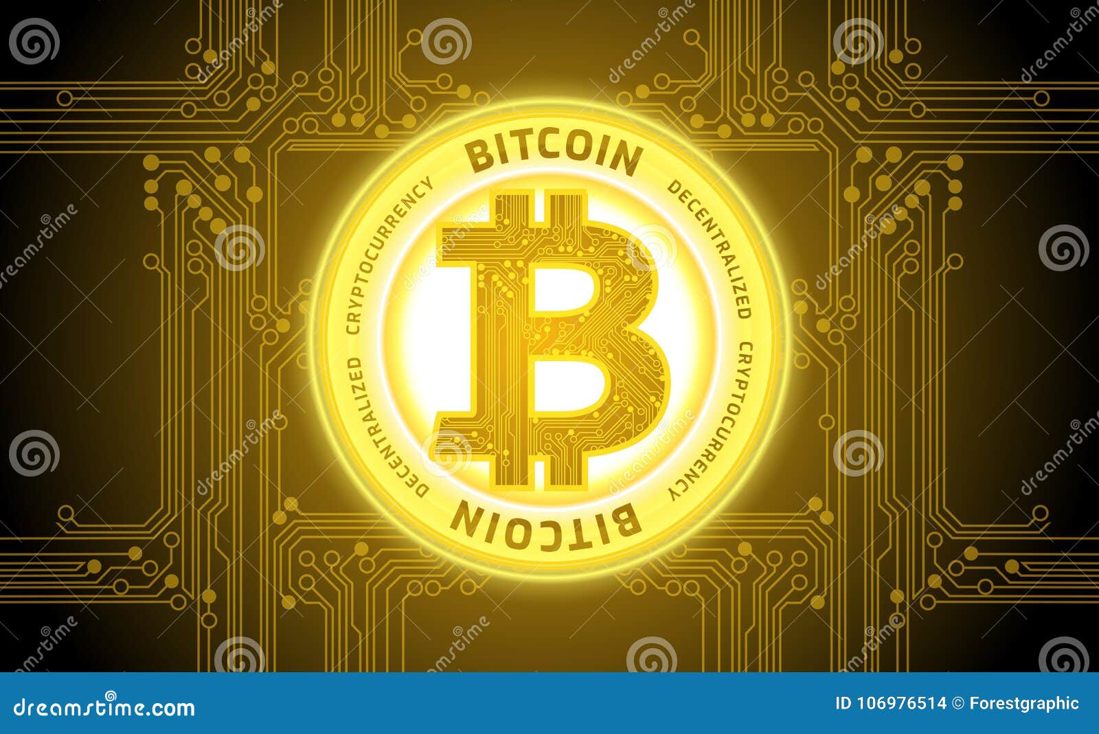 Golden Bitcoin Cryptocurrency Abstract Background Vector Stock Vector ...