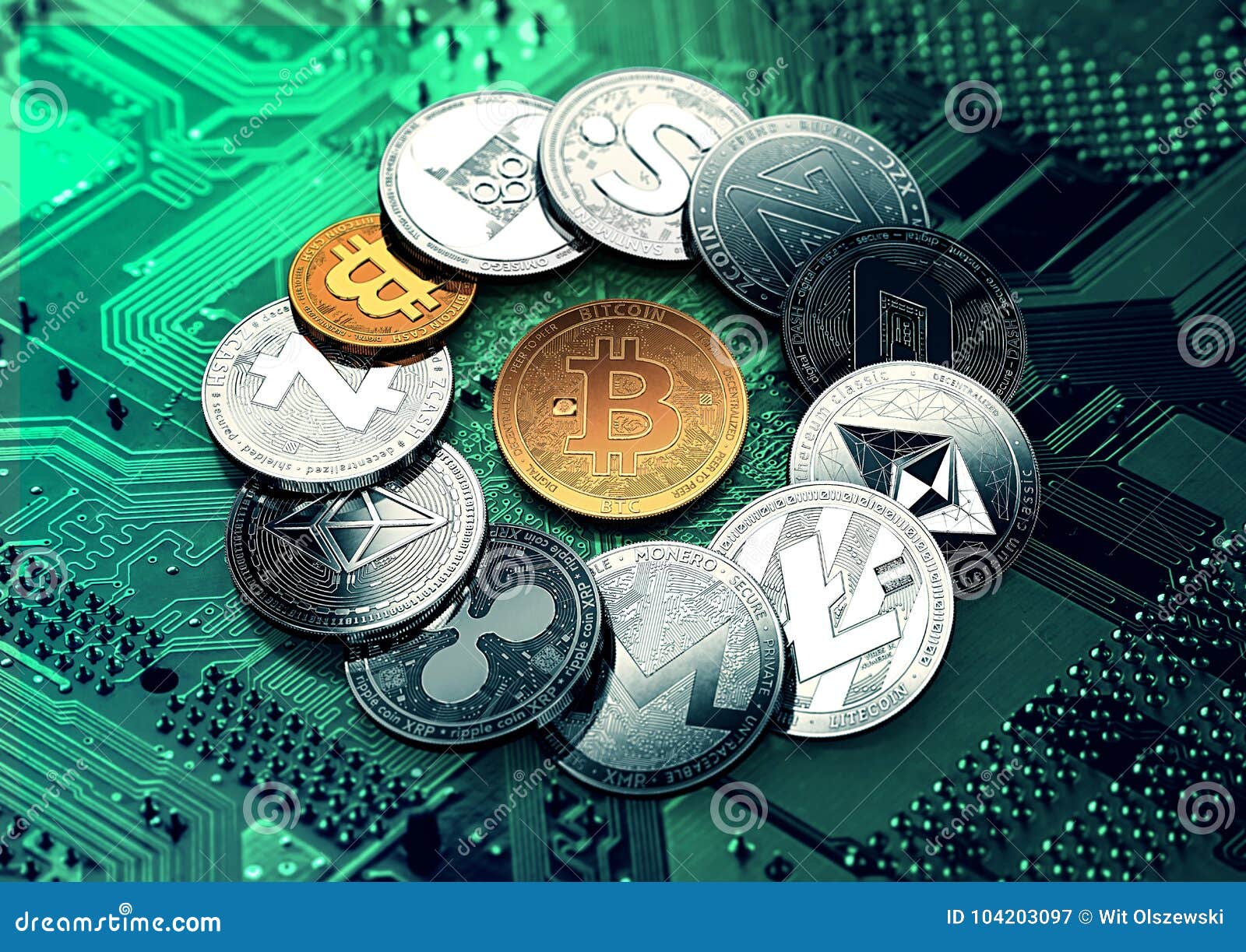 Golden Bitcoin and Different Cryptos in the Circle Editorial ...