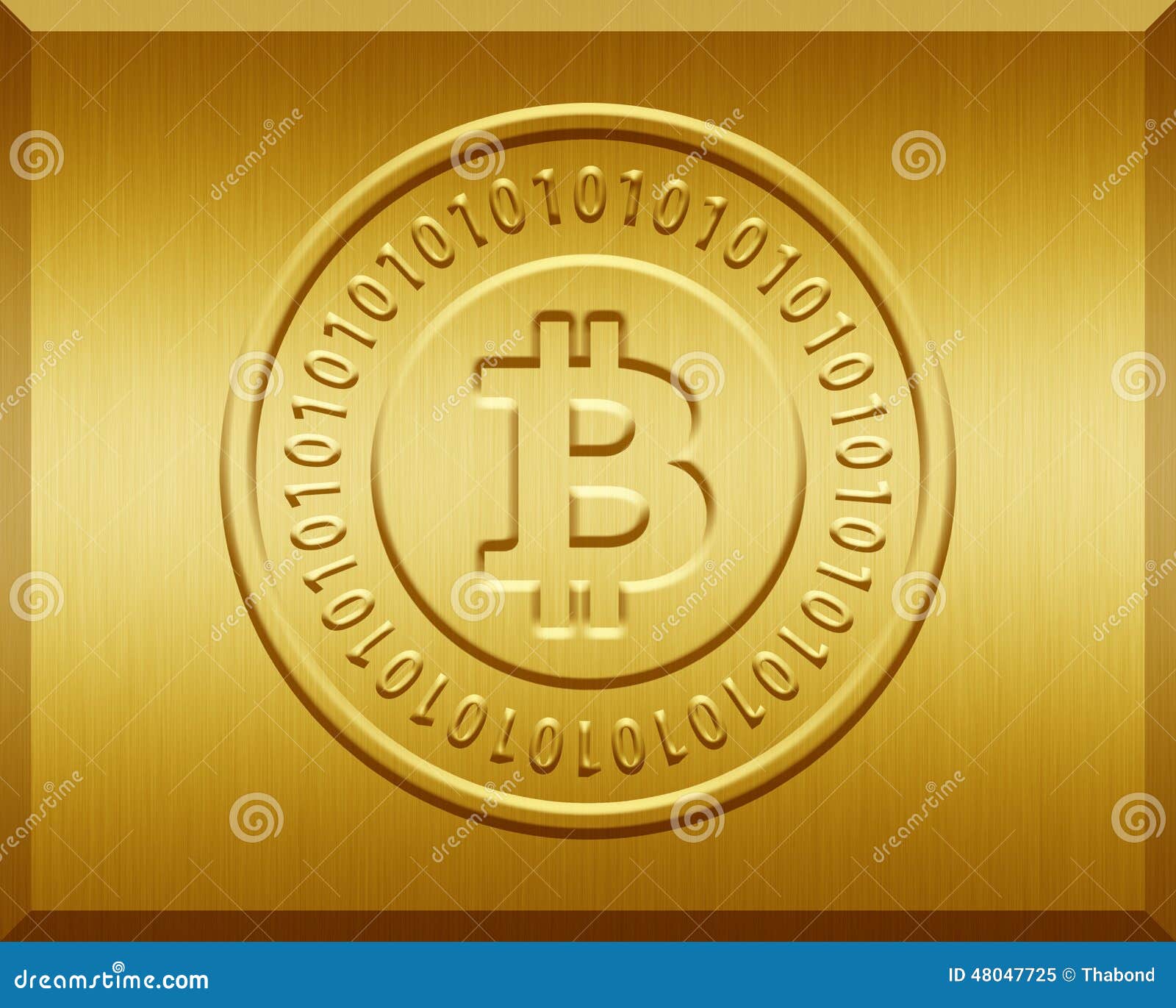Golden Bitcoin Plate stock illustration. Illustration of finance - 48047725