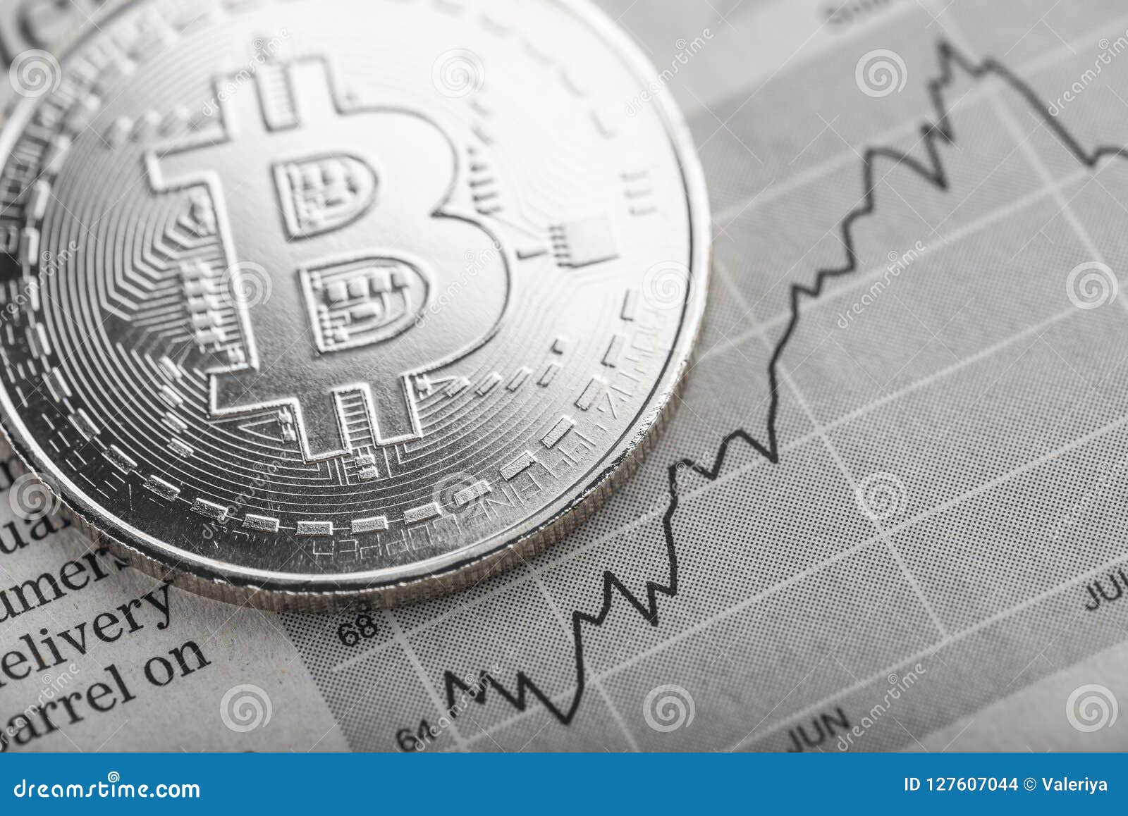Bitcoin with Red Chart Graph Stock Photo - Image of internet ...