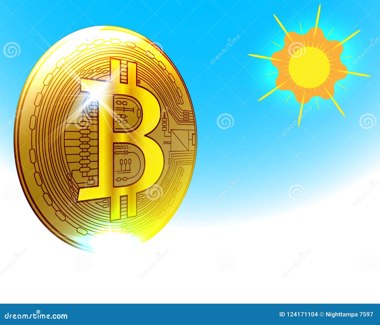 Golden Bitcoin Safe Haven Asset Finance Concept. Stock Vector ... Golden Bitcoin Safe Haven Asset Finance Concept. Stock Vector ...