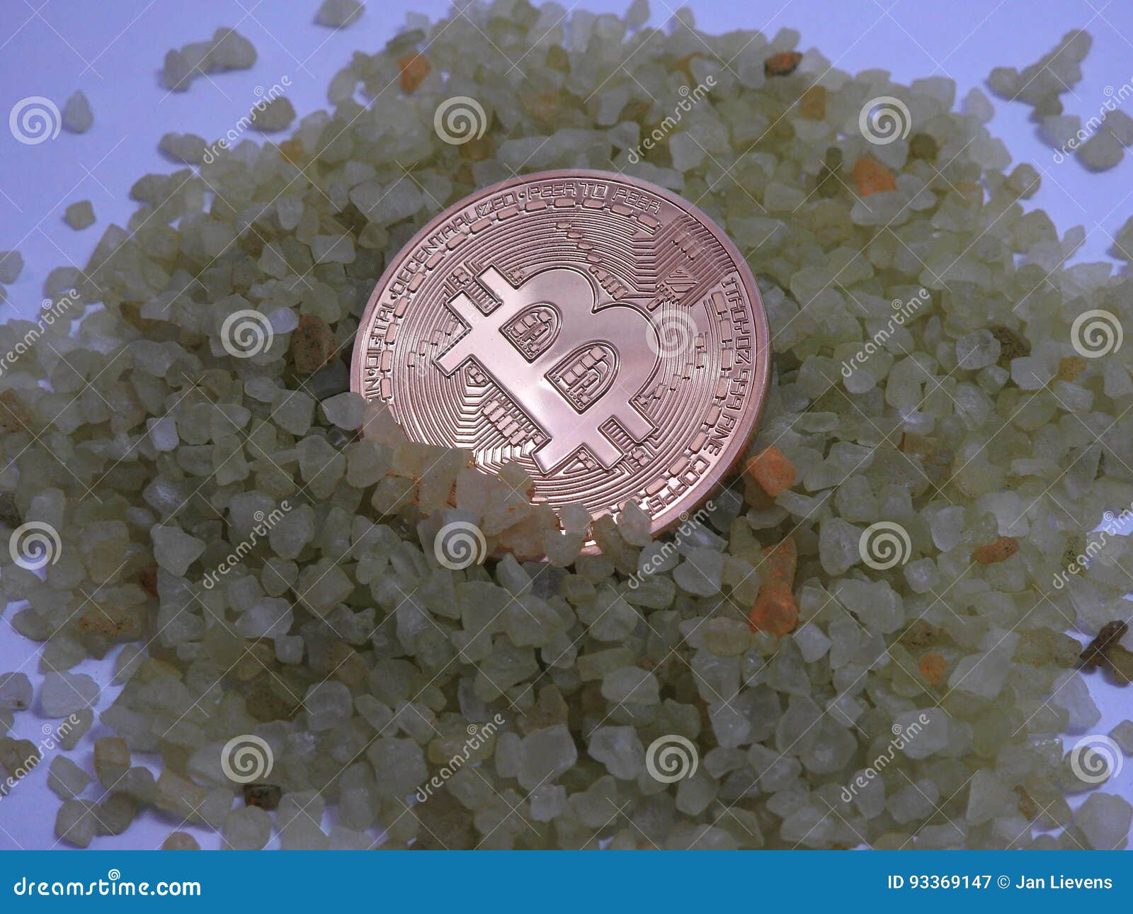 Golden Bitcoin on Small Rocks Stock Image - Image of bitcoins, detail ...
