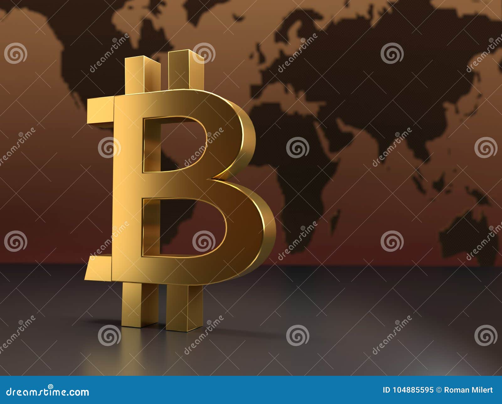 Golden Bitcoin symbol stock illustration. Illustration of exchange ...