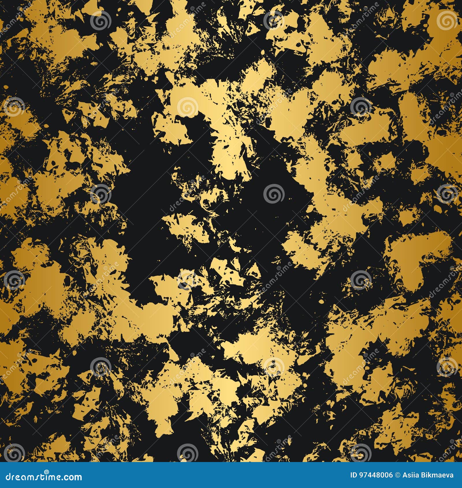 Golden and Black Seamless Pattern. Modern Abstract Design Stock Vector ...