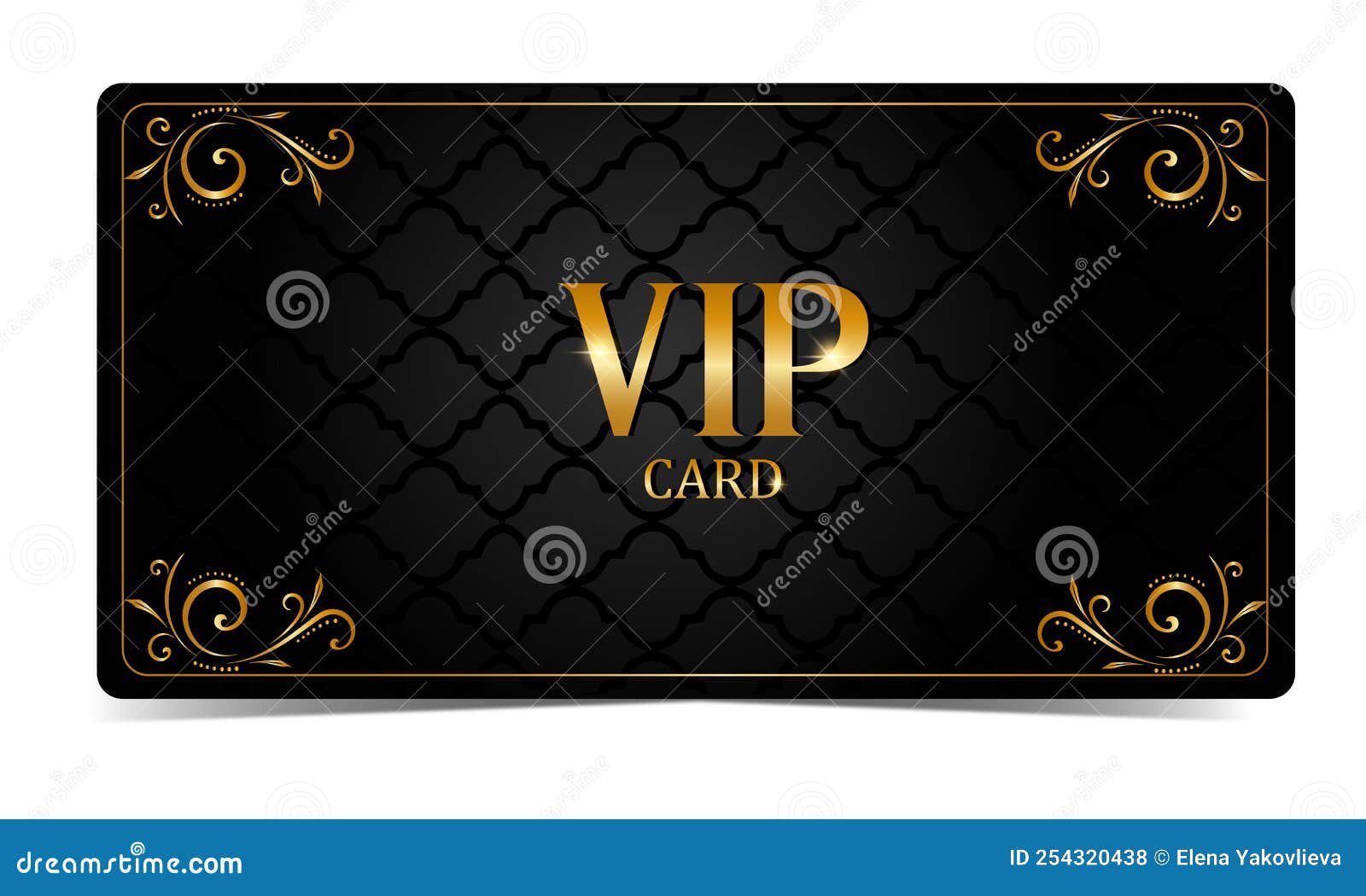 Golden Black VIP Card with a Monogram. Vector Illustration Stock Vector ...