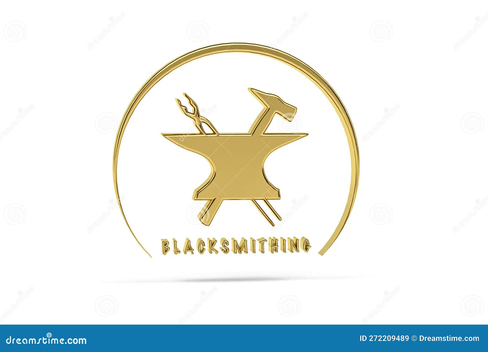 Blacksmithing Emblem. Logo For Smithy. Wrought Iron. Hammer And Cartoon ...