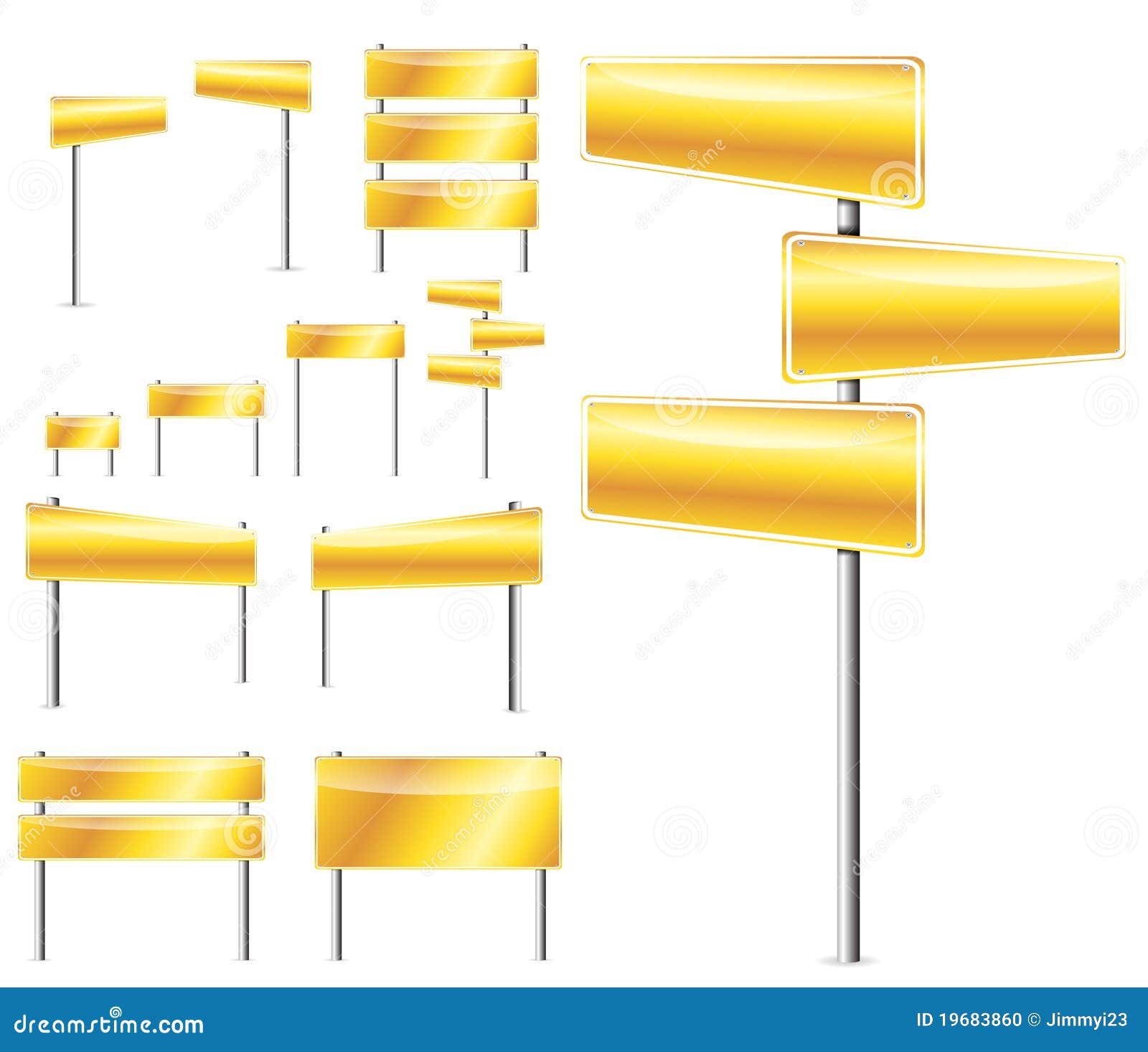 Golden blank road sign stock vector. Illustration of roadside - 19683860