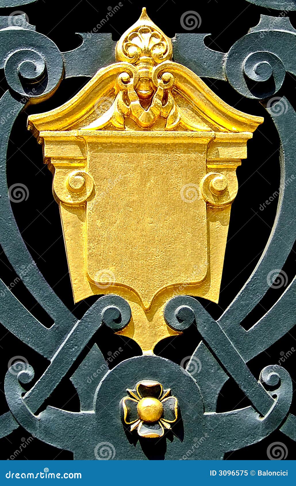 Golden blazon stock image. Image of object, historic, history - 3096575