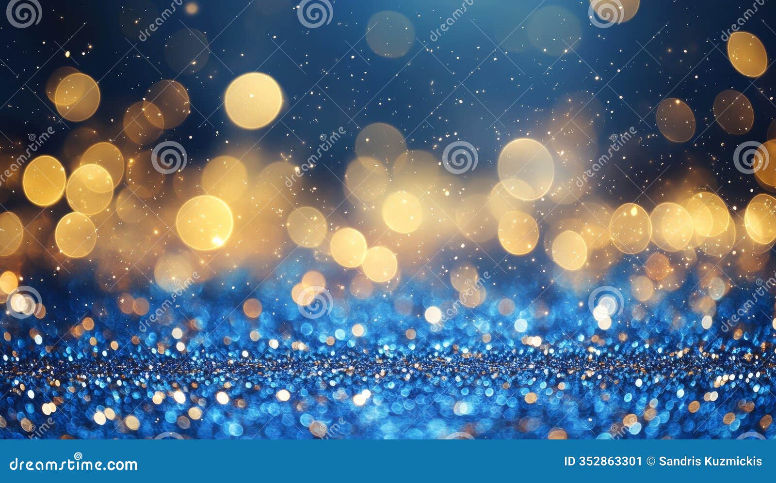Golden and Blue Particles and Sprinkles for a Holiday Celebration ...