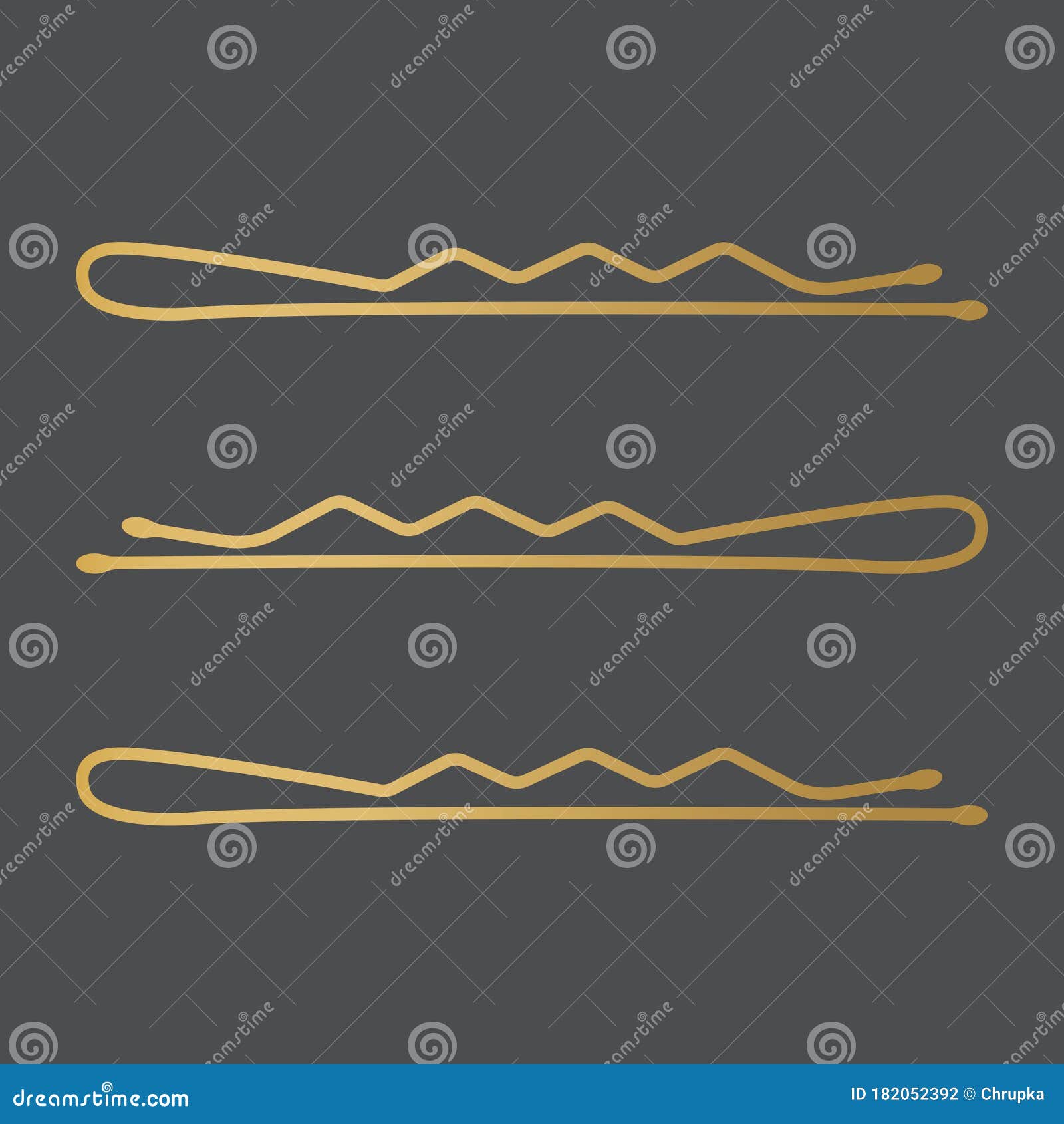 Golden bobby pin pattern stock vector. Illustration of head - 182052392