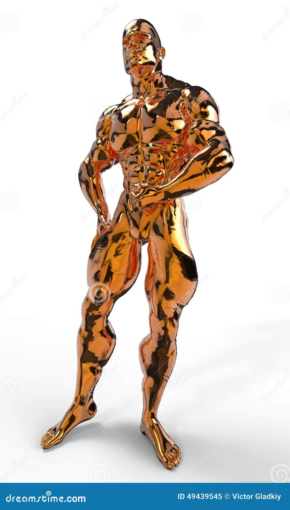 Golden Bodybuilder stock illustration. Illustration of fitness - 49439545
