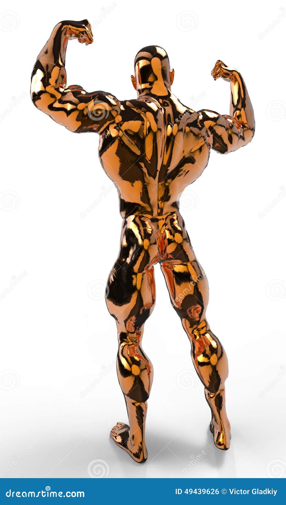 Golden Bodybuilder stock illustration. Illustration of flex - 49439626