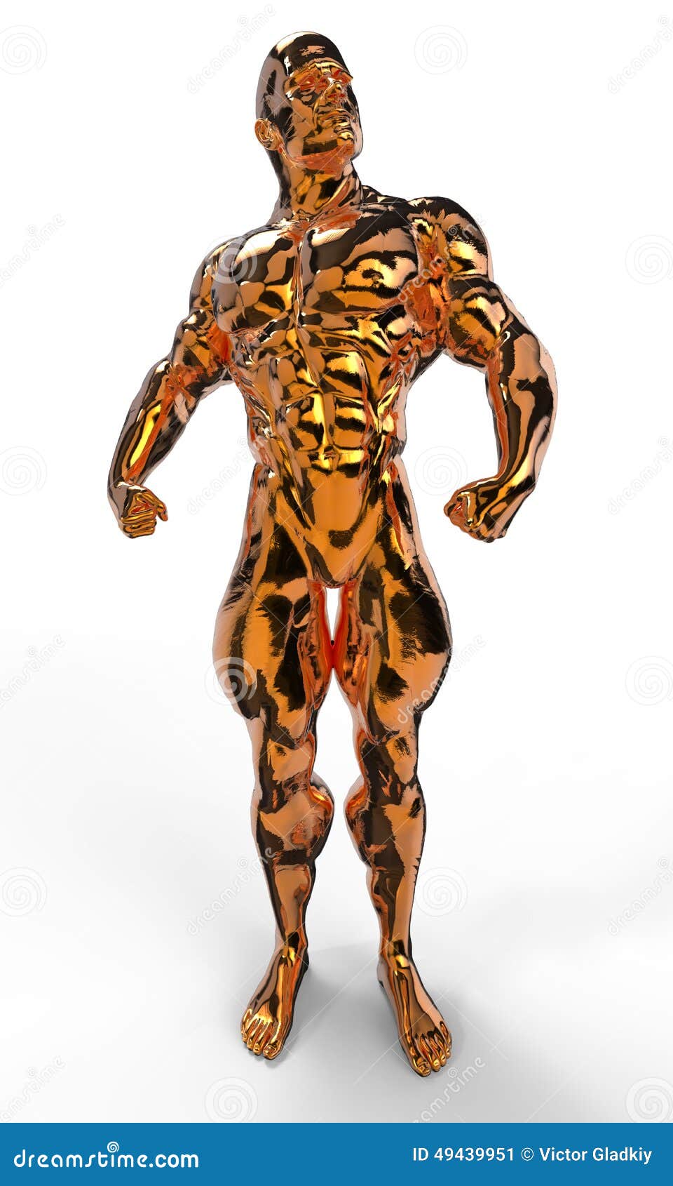 Golden Bodybuilder stock illustration. Illustration of sculpture - 49439951