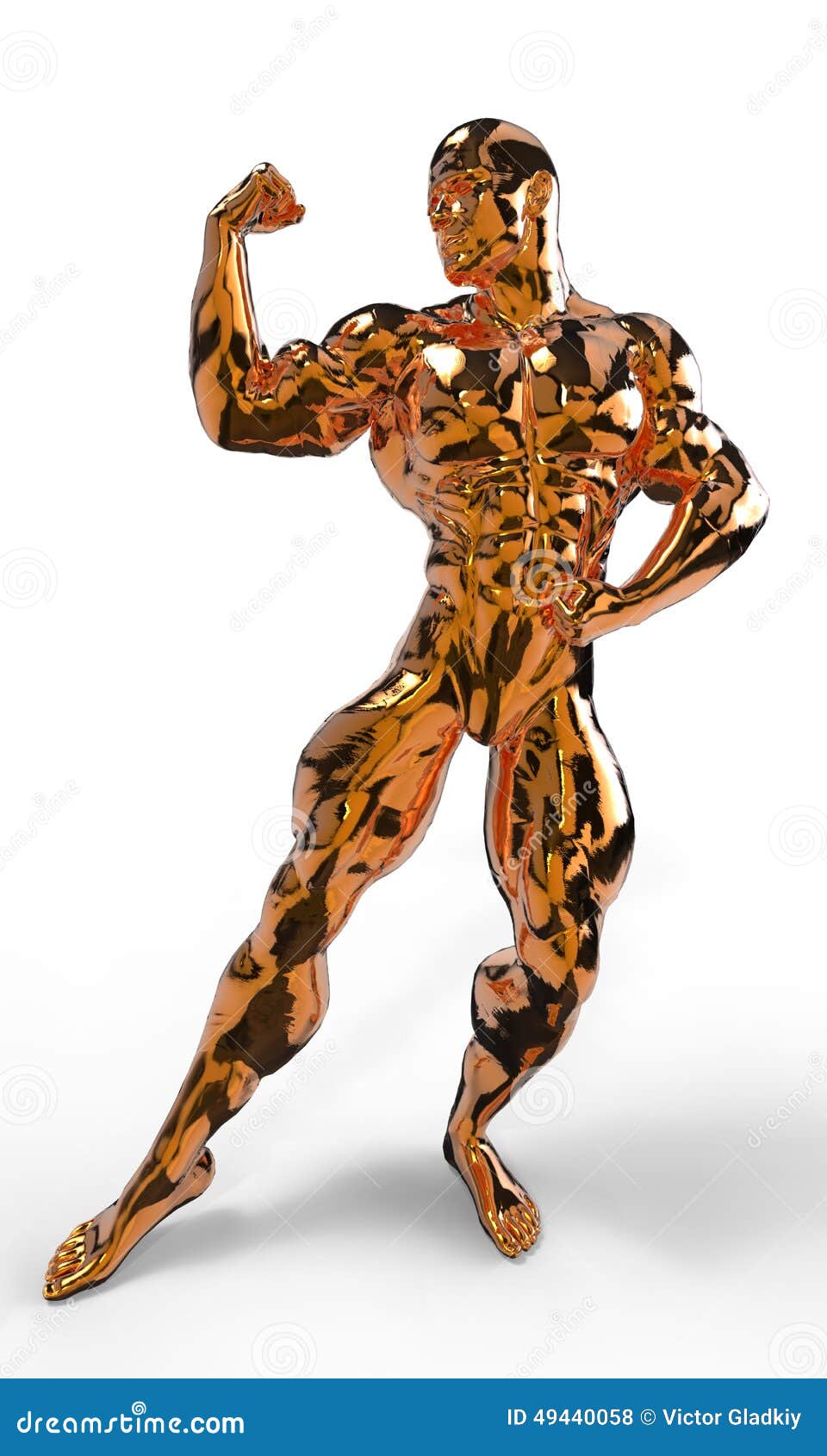 Golden Bodybuilder stock illustration. Illustration of body - 49440058