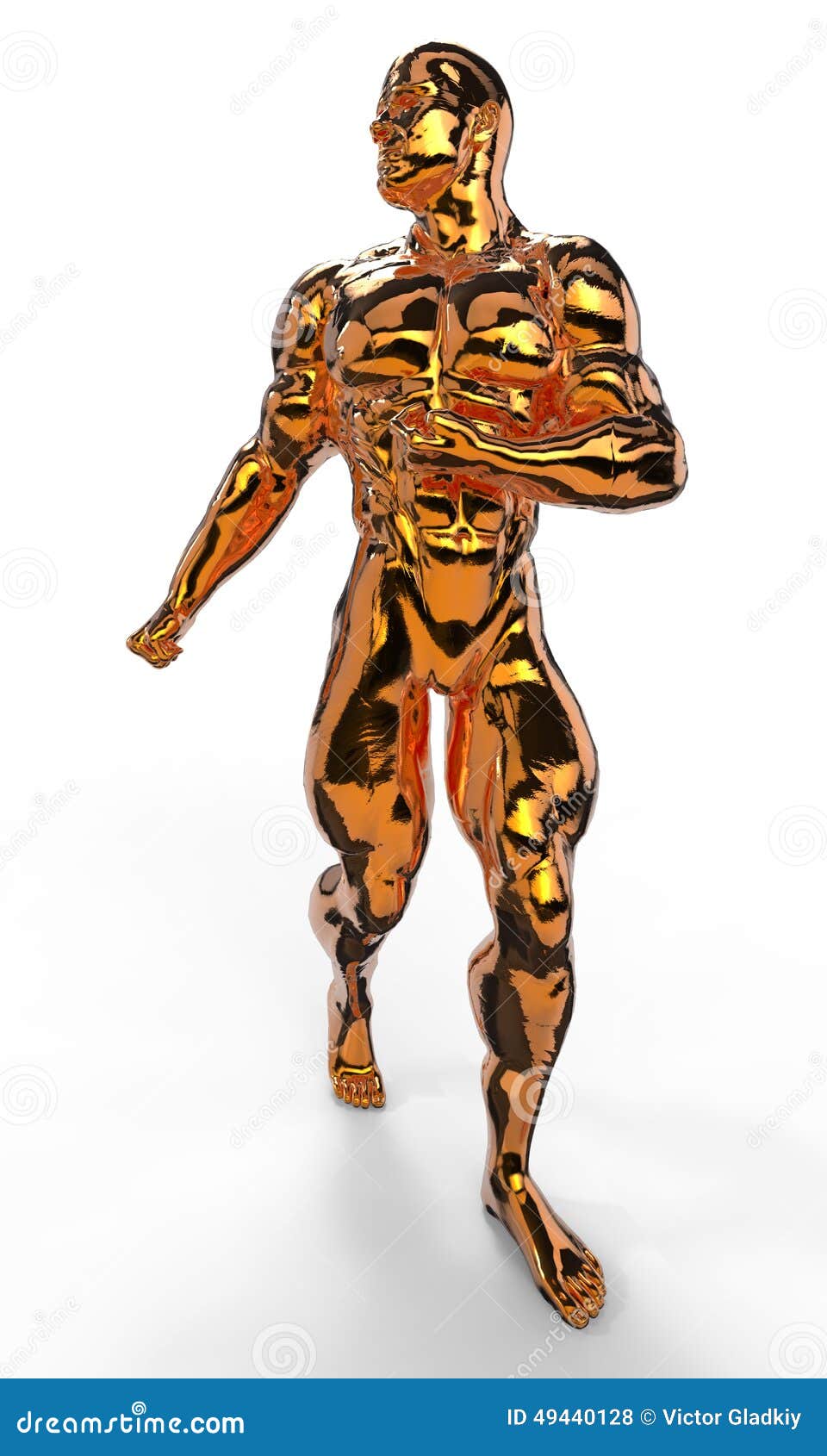 Golden Bodybuilder stock illustration. Illustration of male - 49440128